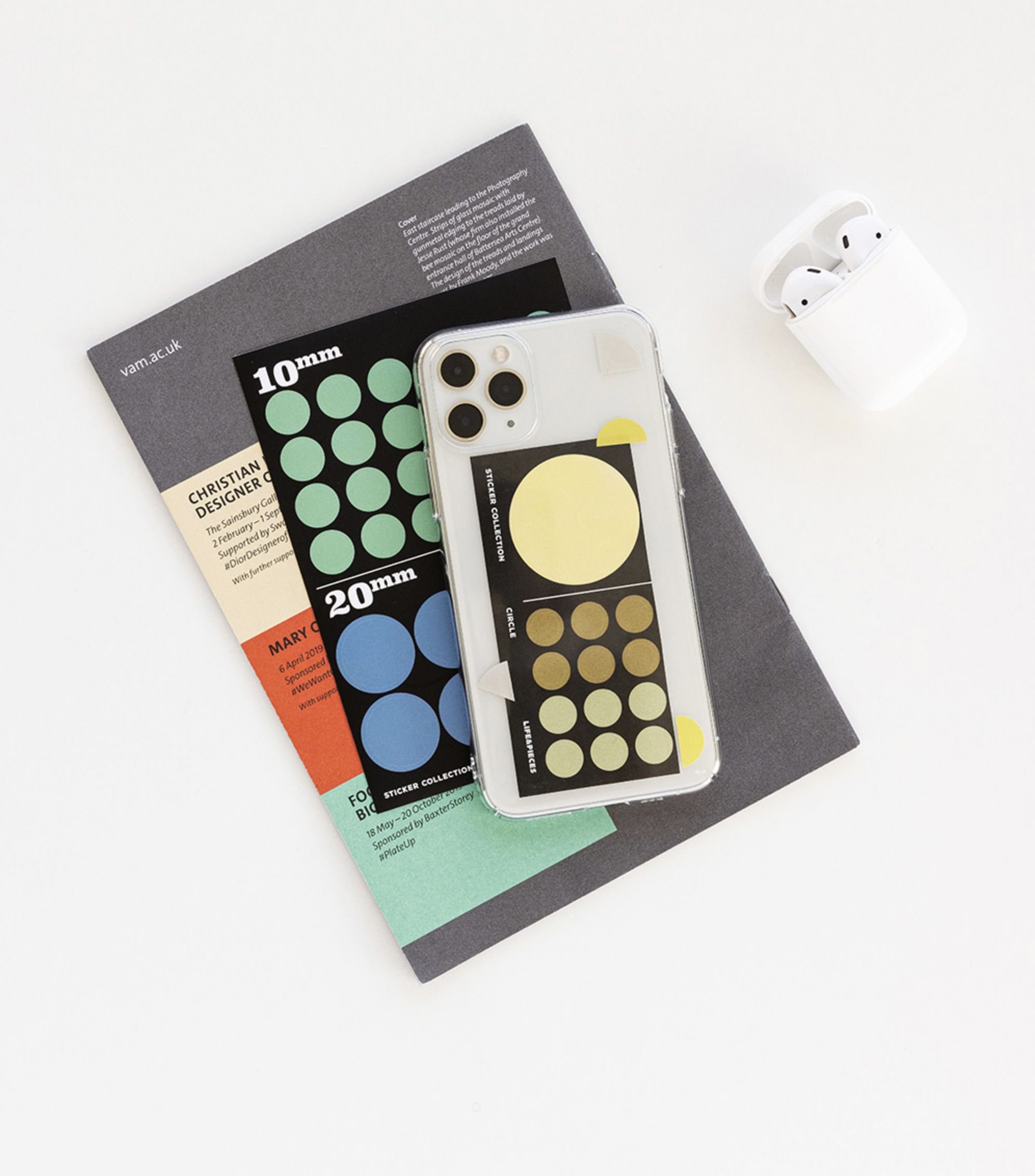 MochiThings: 8pcs Life & Pieces Circle Matte Sticker Set