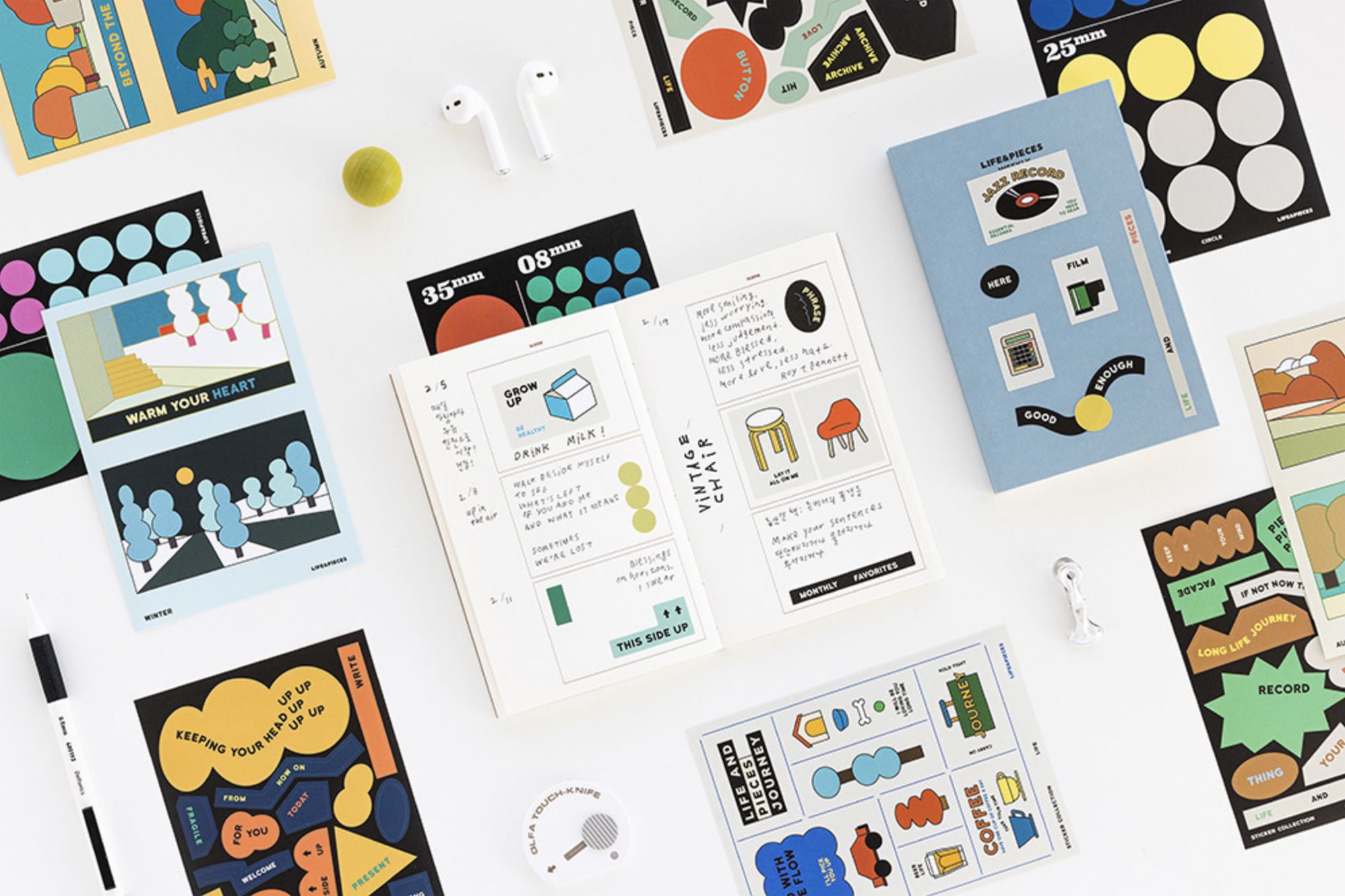 MochiThings: 8pcs Life & Pieces Season Removable Sticker Set