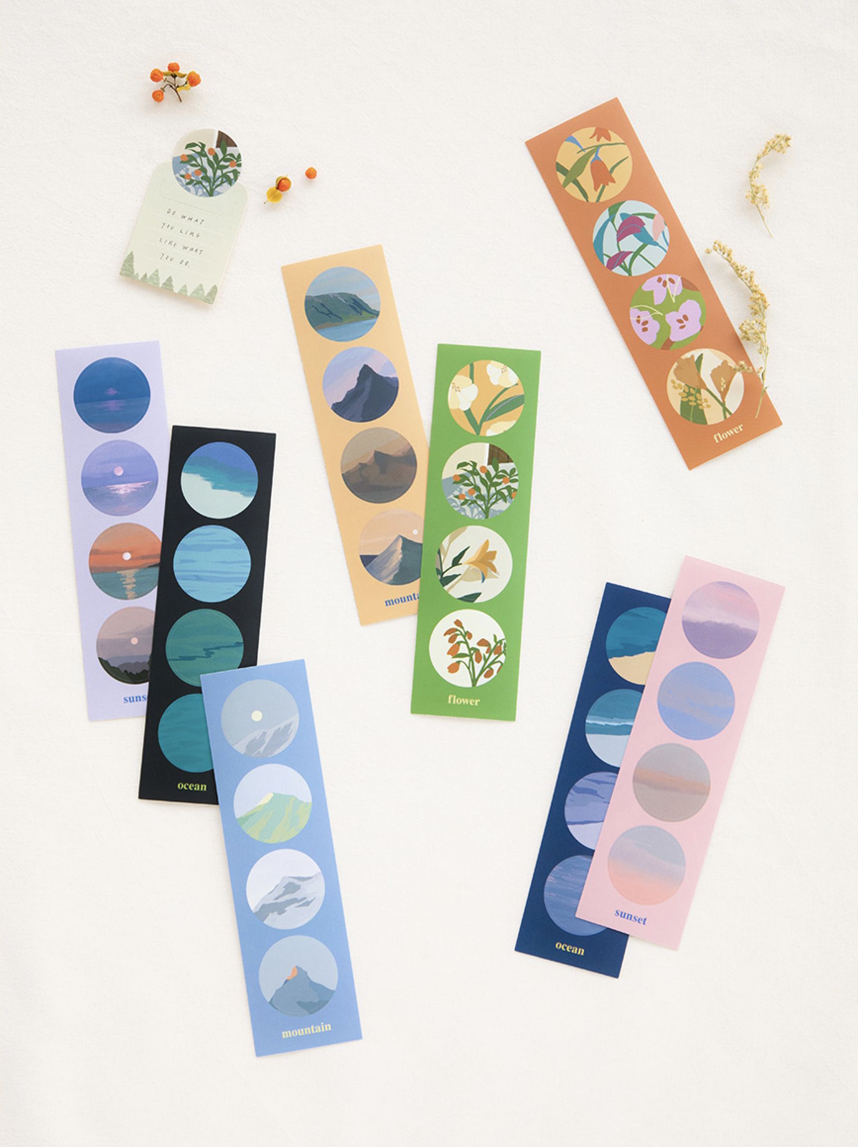MochiThings: 8pcs Afterglow Round Removable Sticker Set