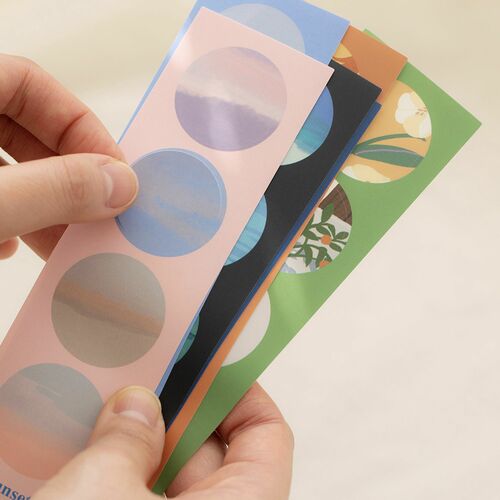 MochiThings: 8pcs Afterglow Round Removable Sticker Set