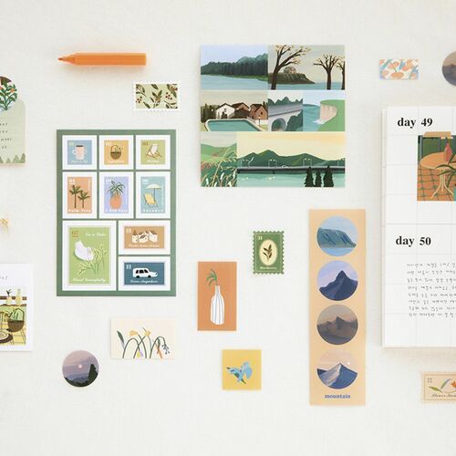 MochiThings: 8pcs Afterglow Round Removable Sticker Set