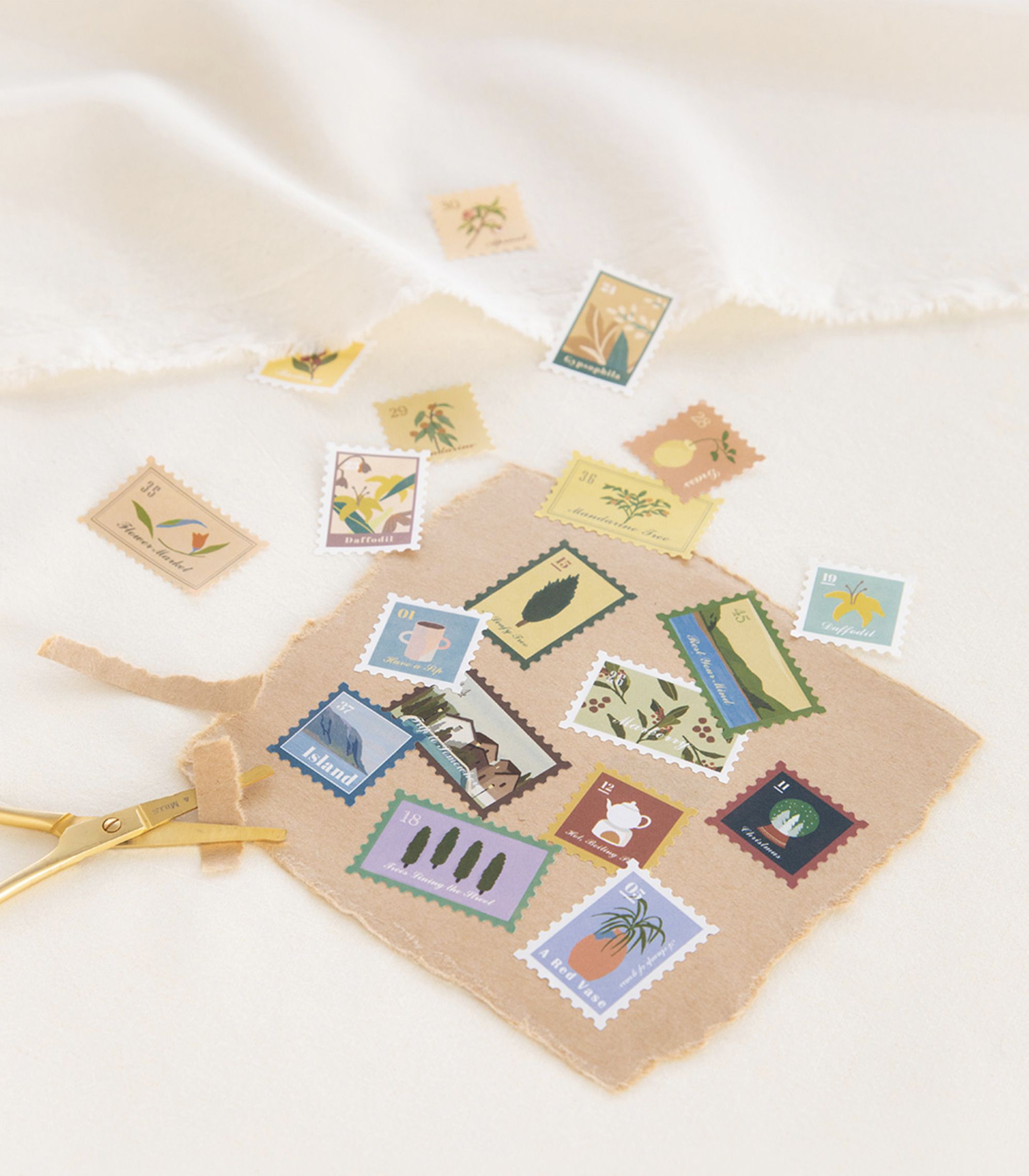 MochiThings: 6pcs Afterglow Stamp Sticker Set