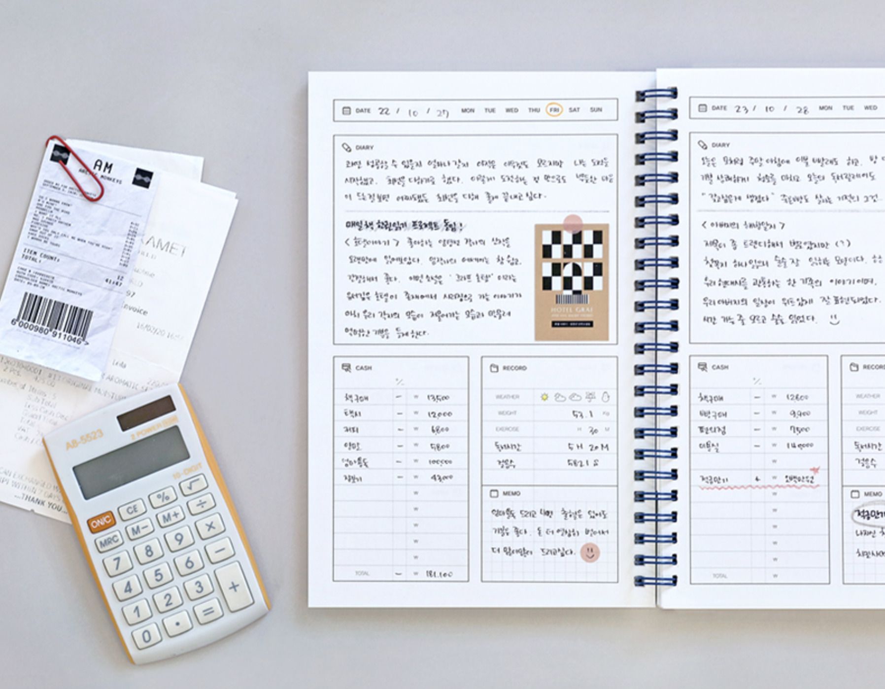 MochiThings: One Day Semi Year Diary & Cash Planner