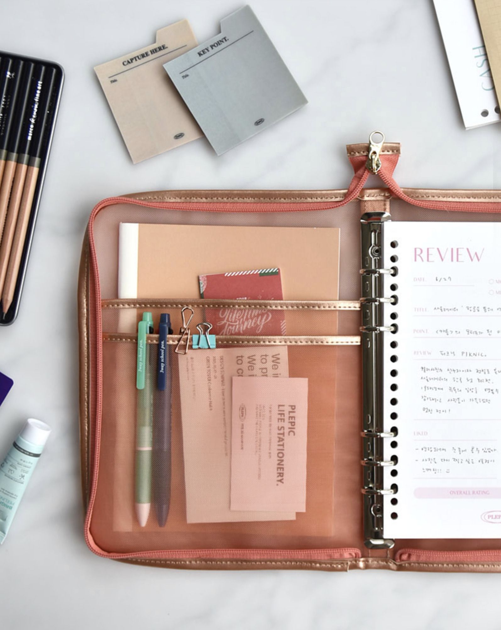 MochiThings: Mono Mesh 6 Ring A5 Zipper Binder