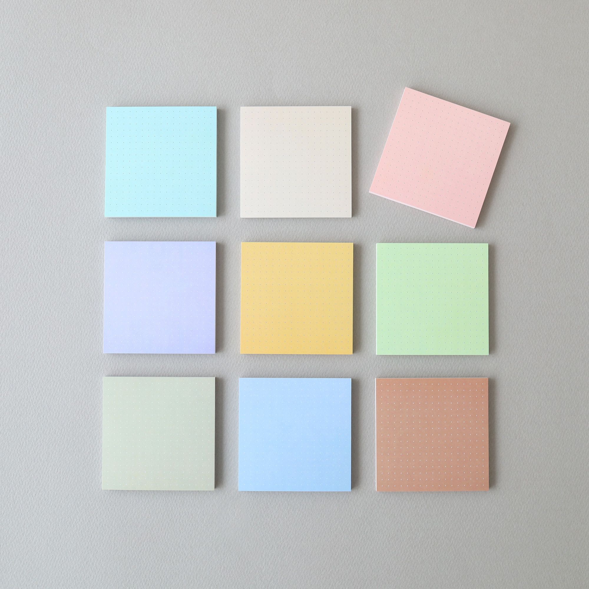MochiThings: 9pcs Colorful Dot Grid Sticky Note Set