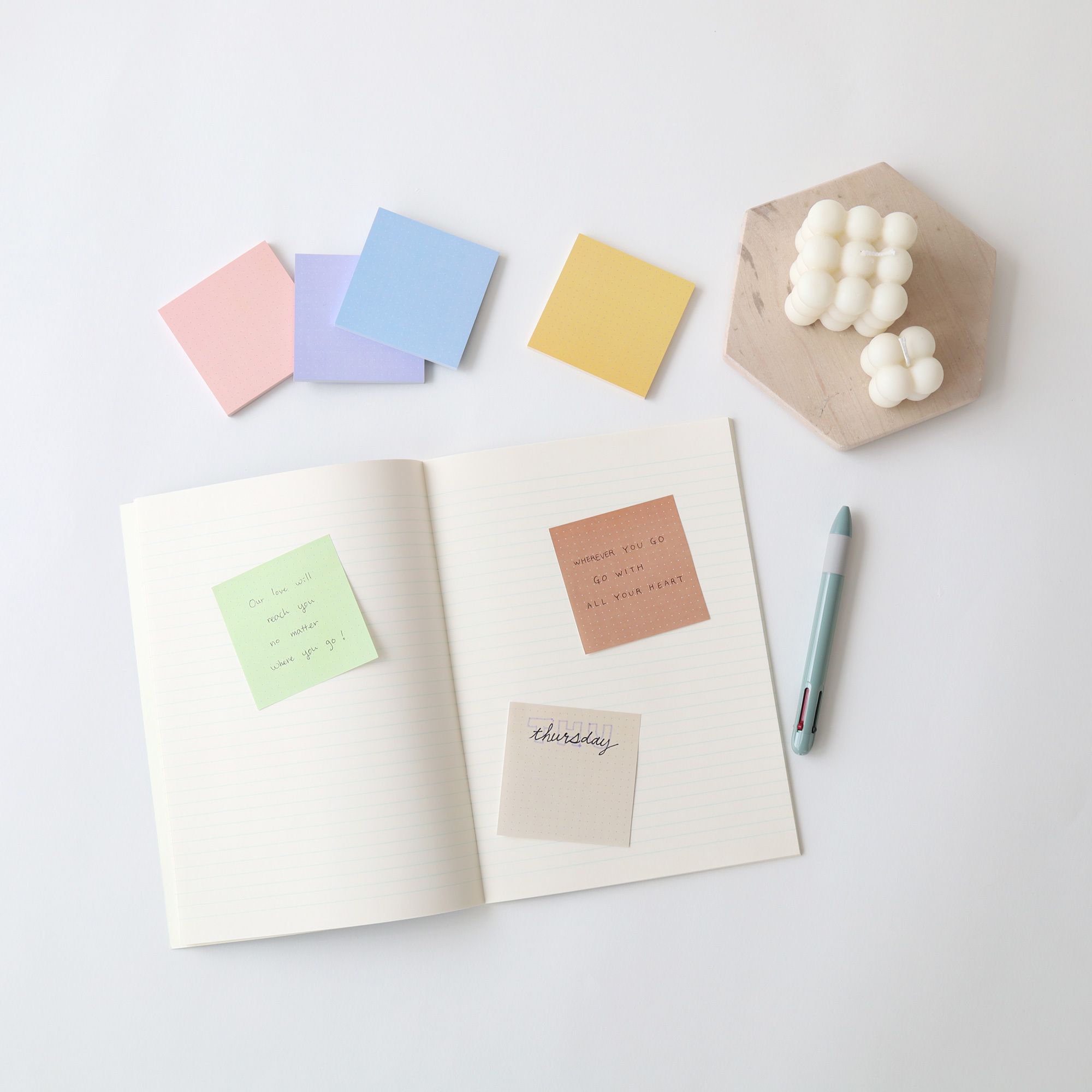 MochiThings: 9pcs Colorful Dot Grid Sticky Note Set