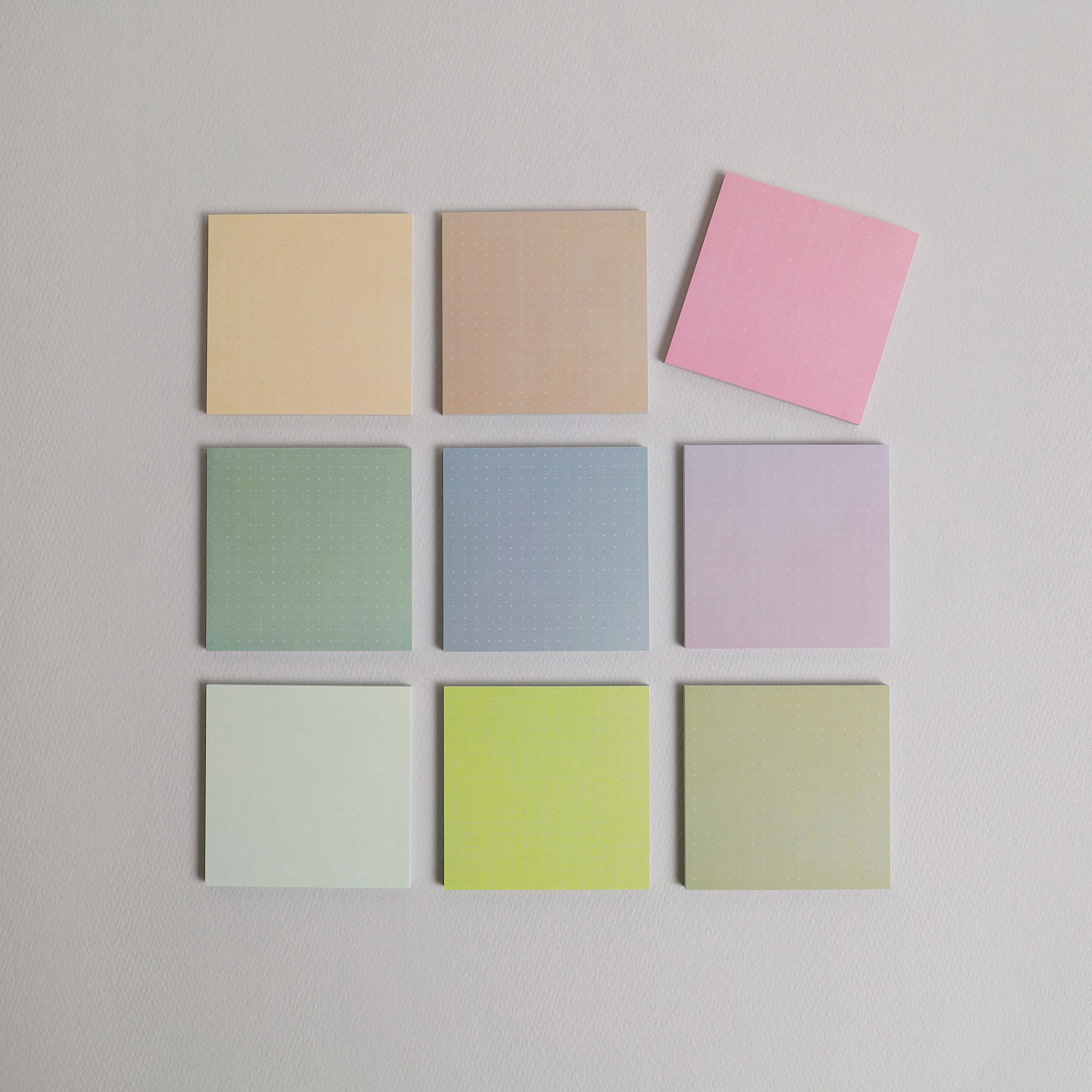 MochiThings: 9pcs Colorful Dot Grid Sticky Note Set
