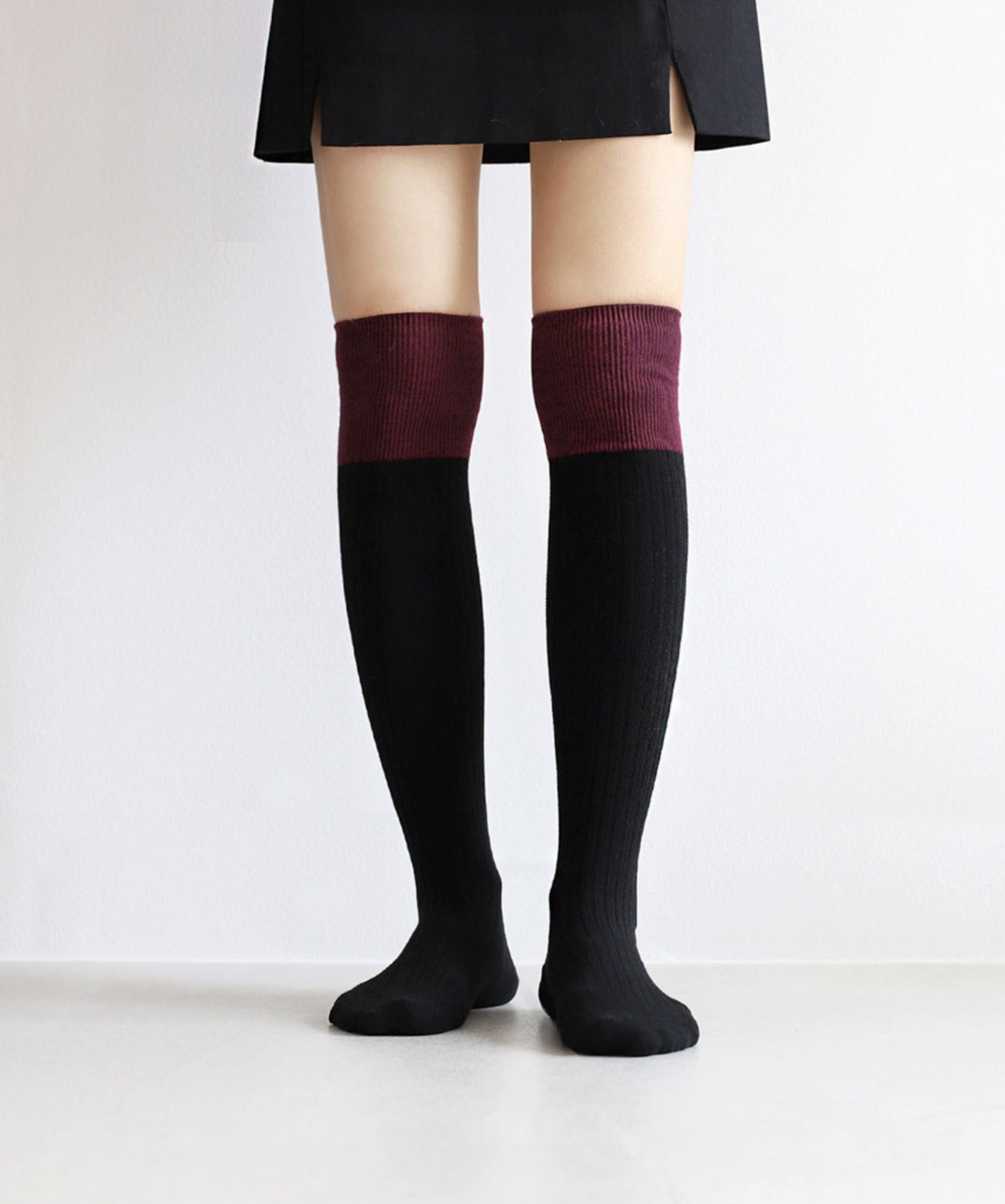 MochiThings: Two Tone Over The Knee Women Socks