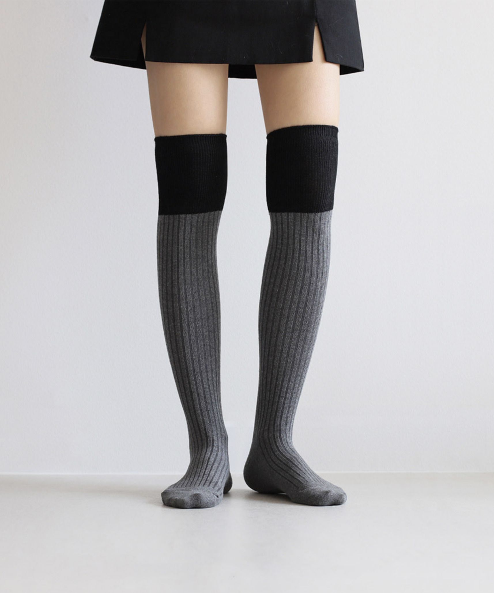 MochiThings: Two Tone Over The Knee Women Socks