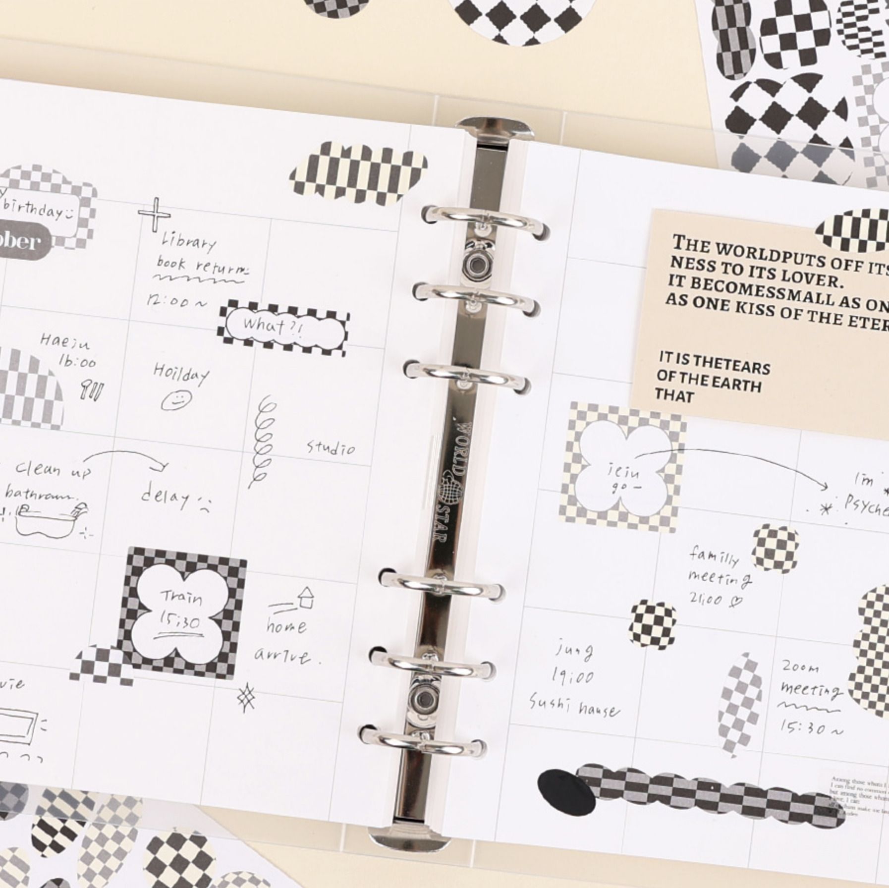 MochiThings: 8pcs Checkered Pattern Sticker Set