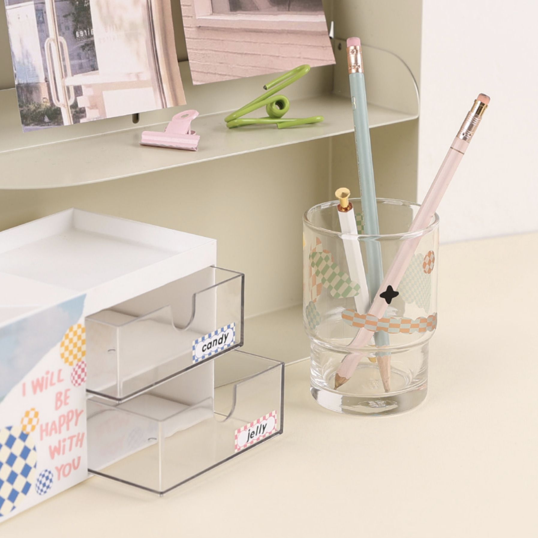 MochiThings: 8pcs Checkered Pattern Sticker Set