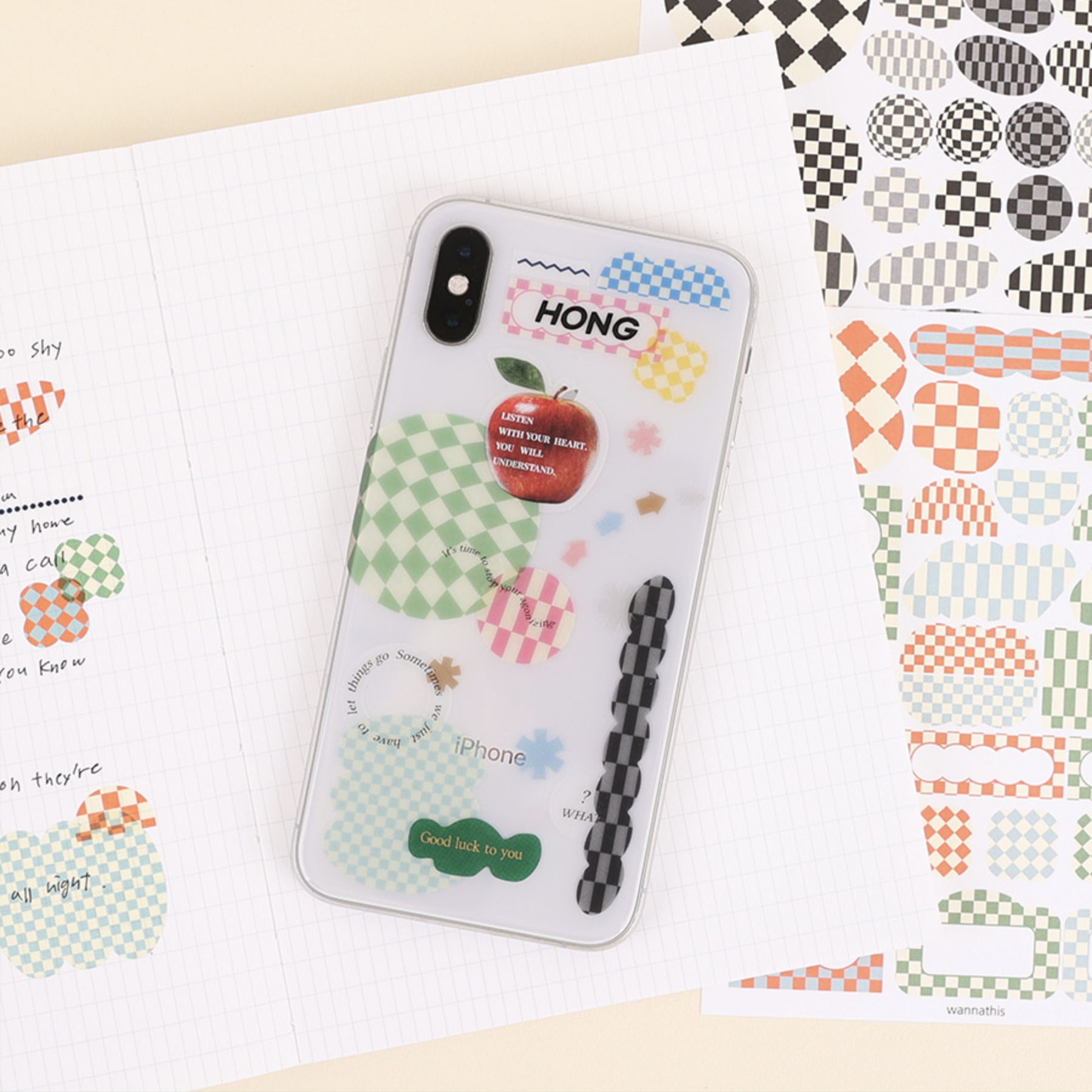 MochiThings: 8pcs Checkered Pattern Sticker Set