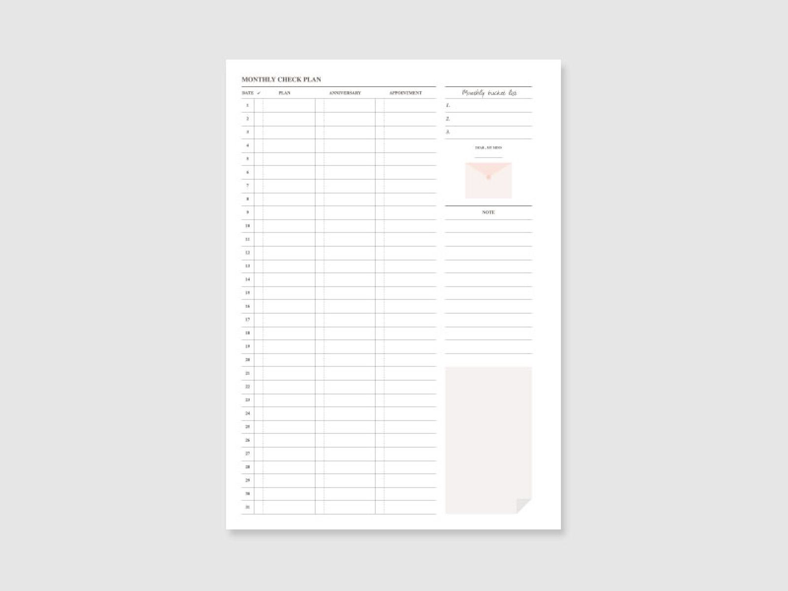 MochiThings: Classy Freestyle Index Weekly Planner