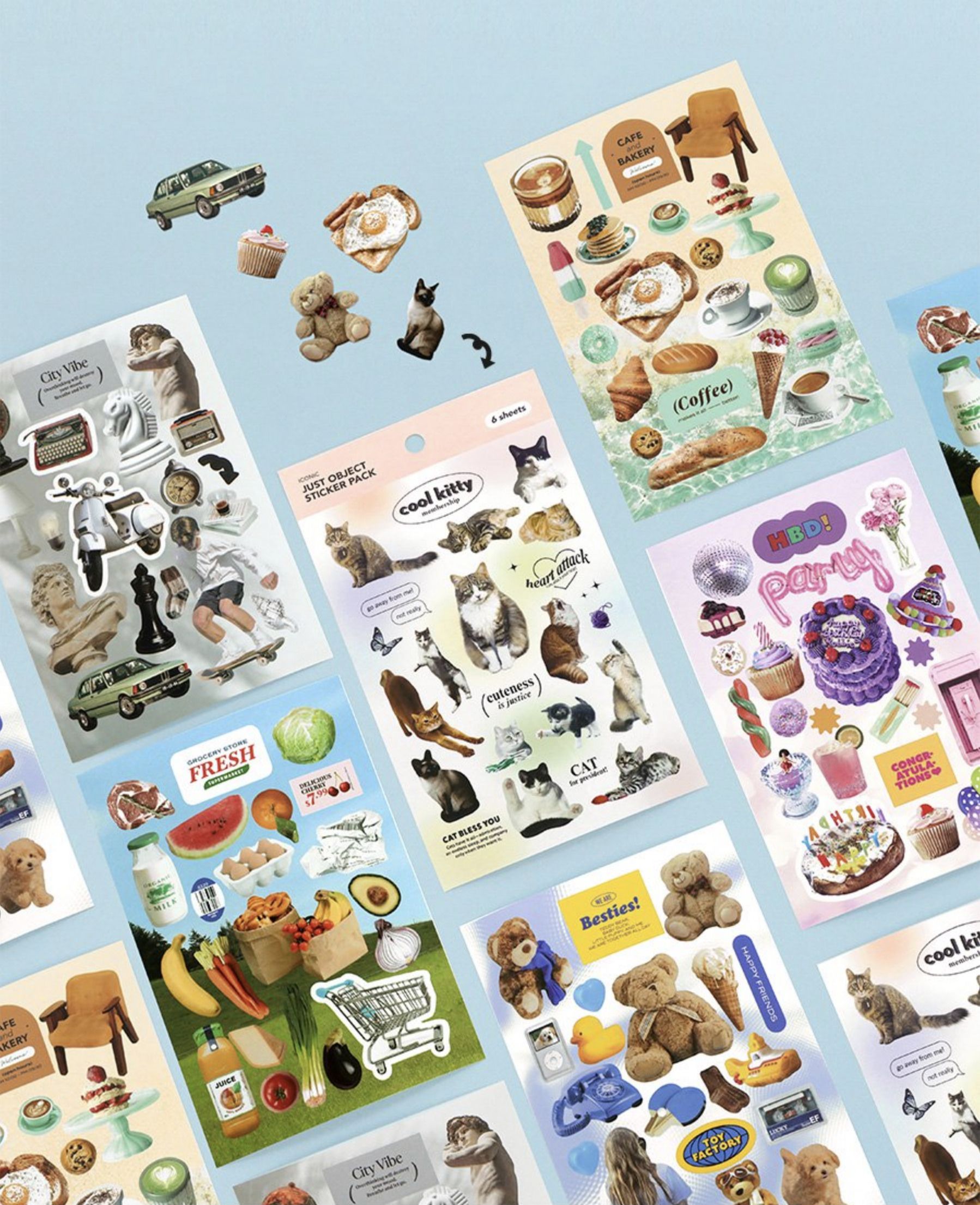 MochiThings: 6pcs Just Object Sticker Set