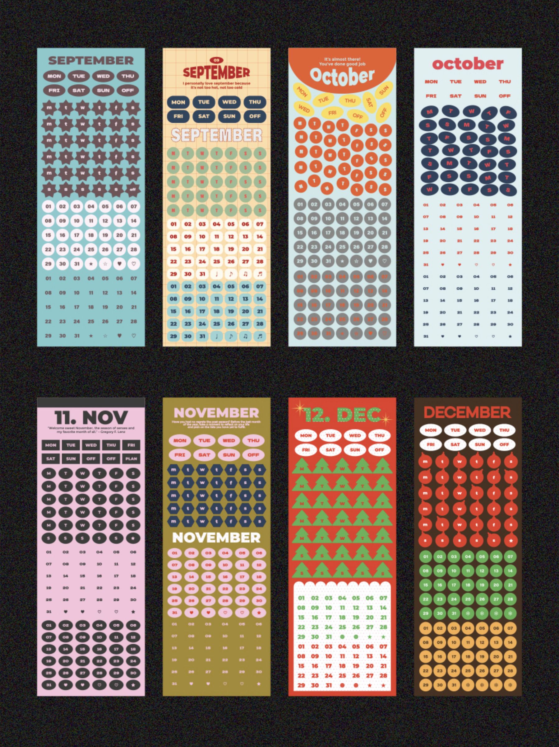 MochiThings: 24pcs Date Sticker Set