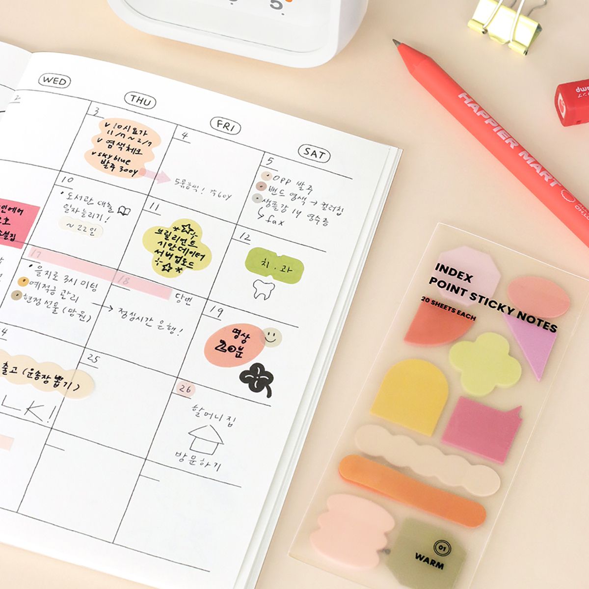 MochiThings: Shape Index Point Sticky Note Set