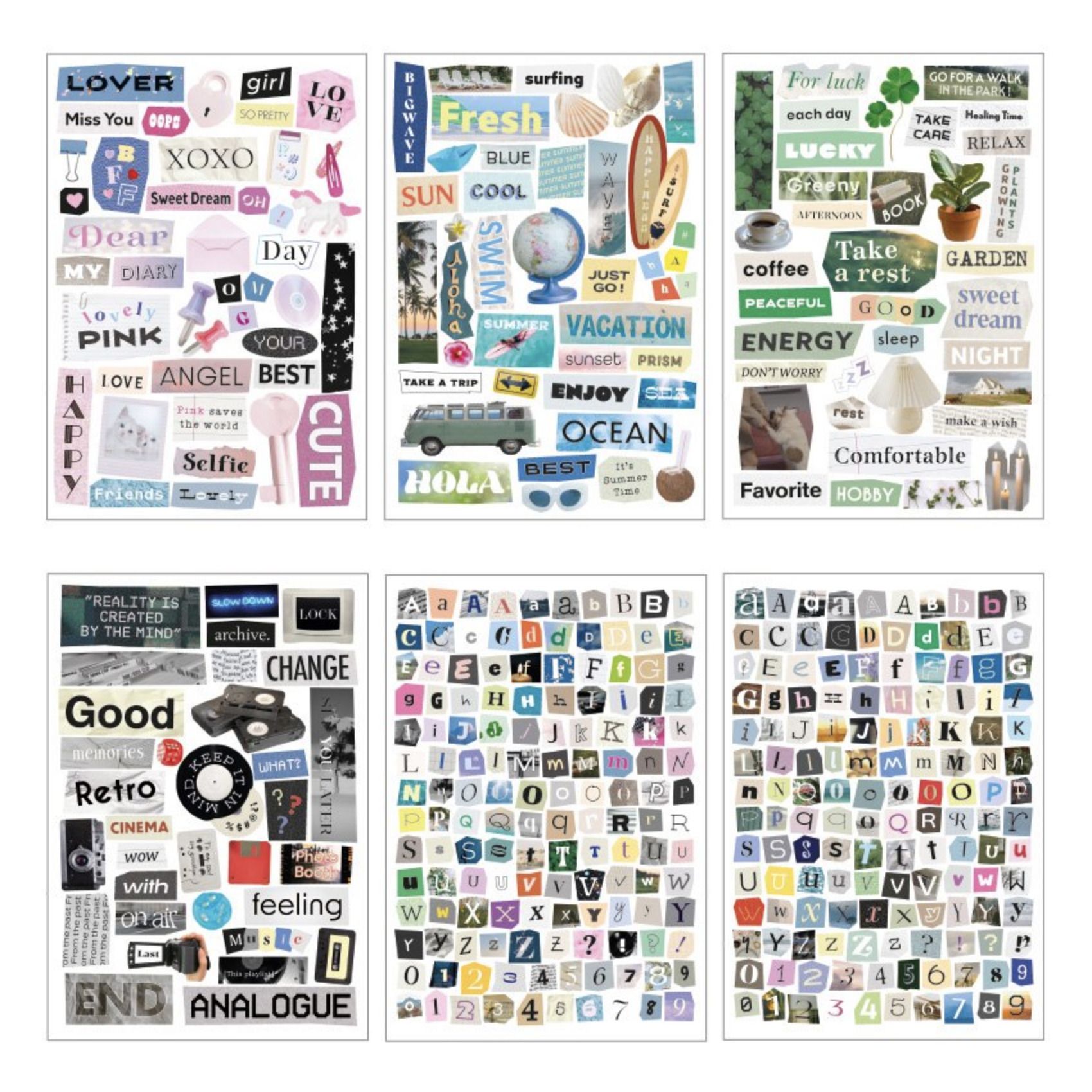 MochiThings: 6pcs Magazine Collage Sticker Set