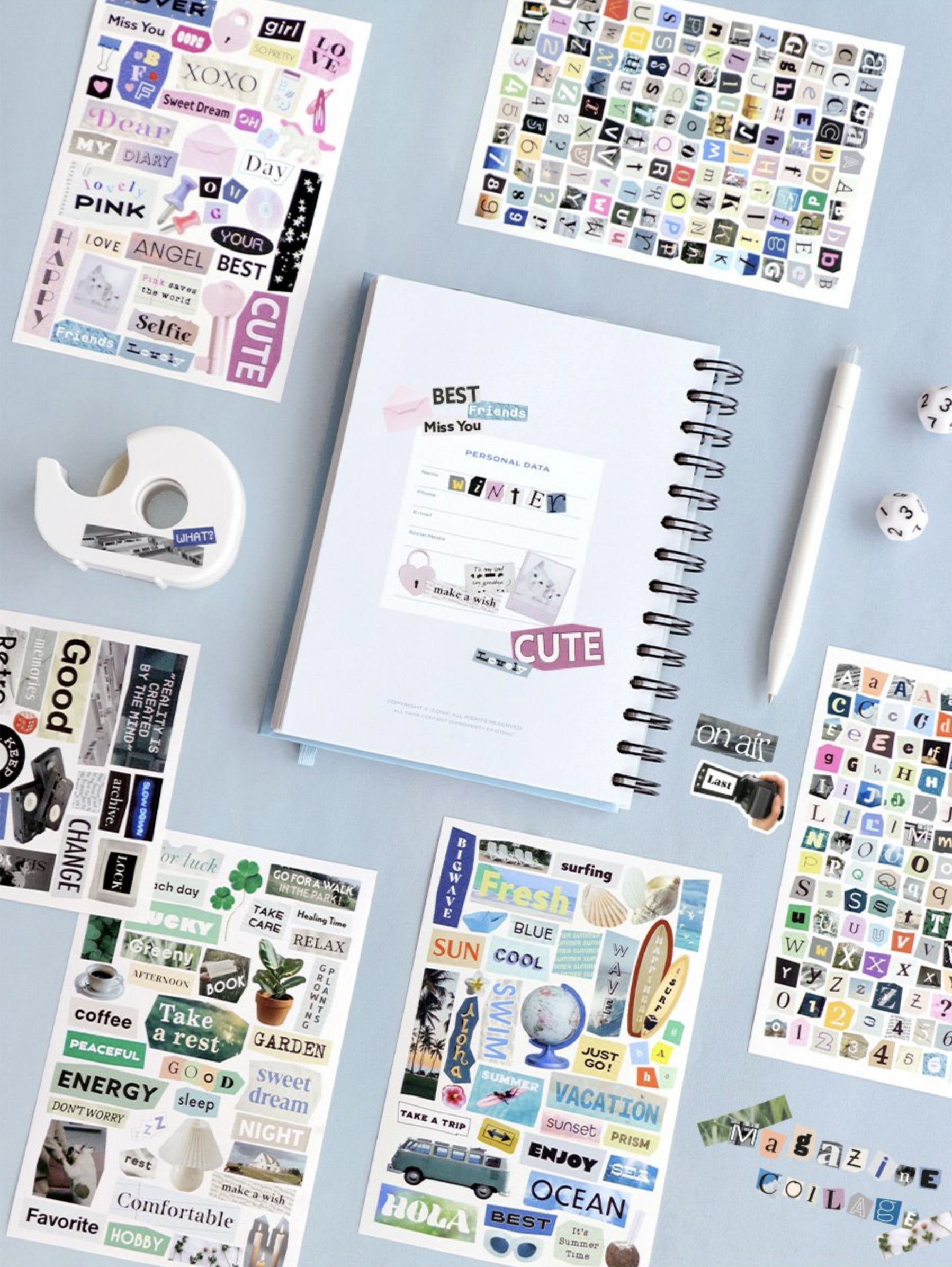 MochiThings: 6pcs Magazine Collage Sticker Set