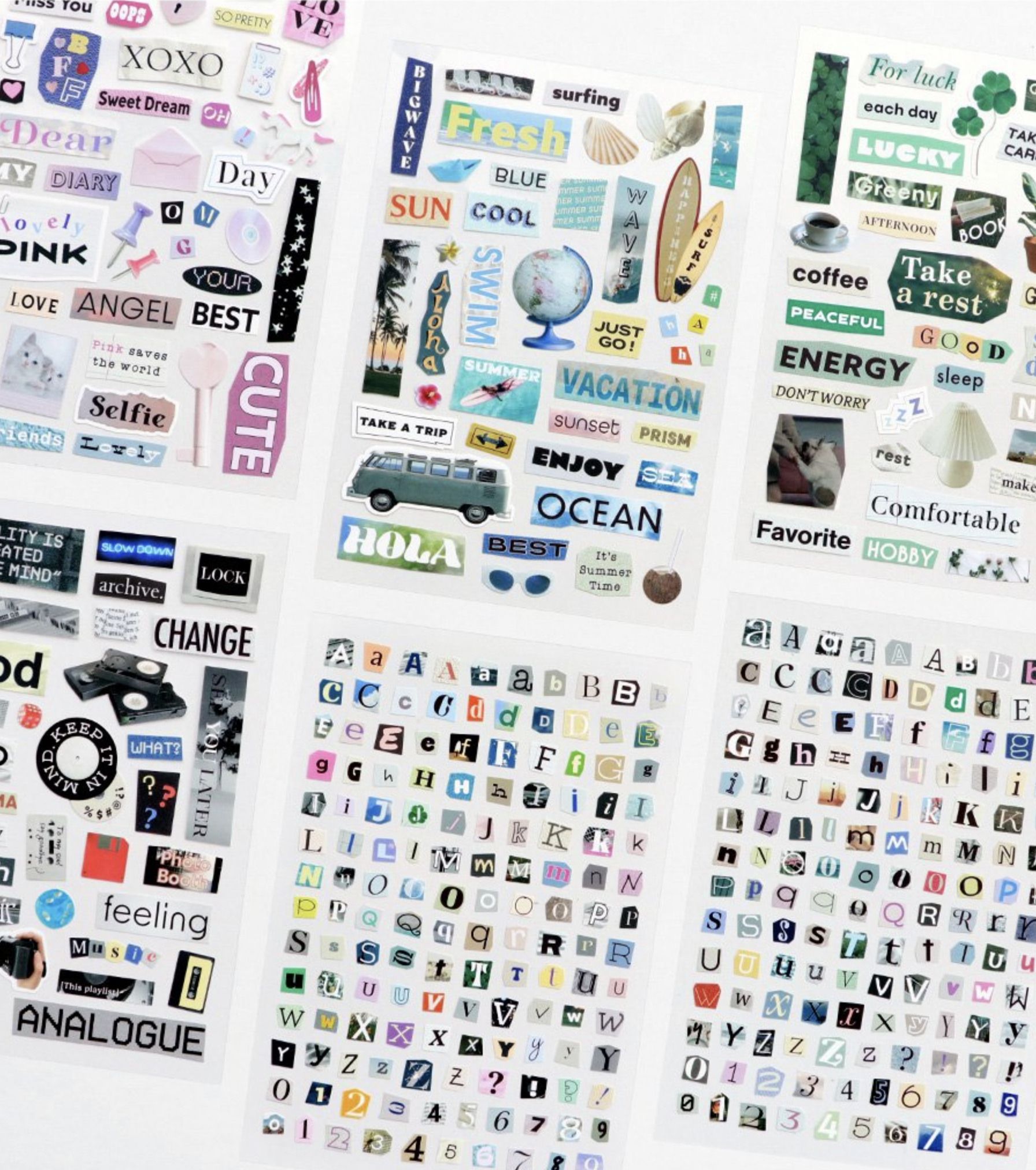 MochiThings: 6pcs Magazine Collage Sticker Set