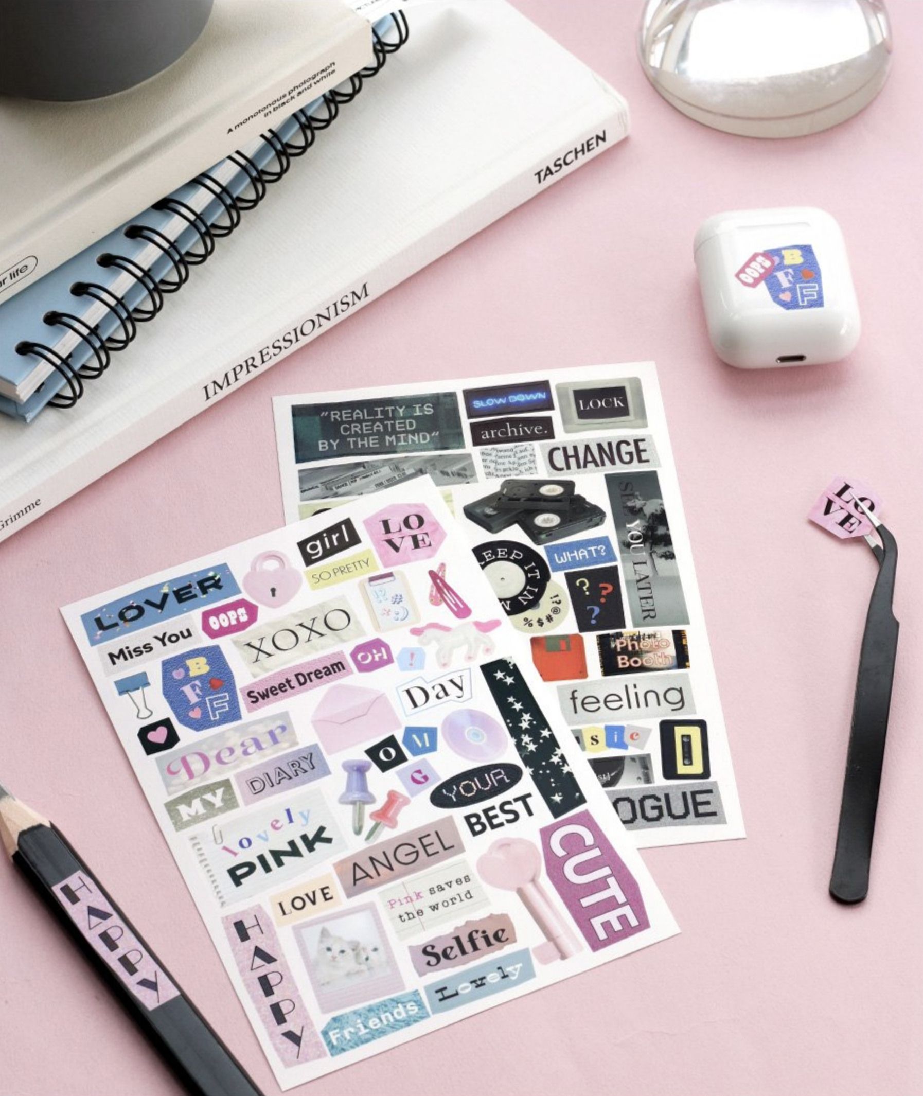 MochiThings: 6pcs Magazine Collage Sticker Set