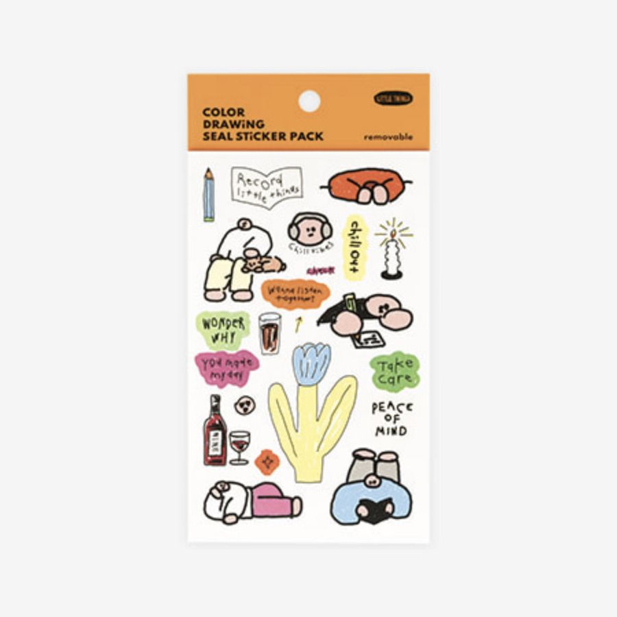MochiThings: 8pcs Little Things Drawing Removable Sticker Set