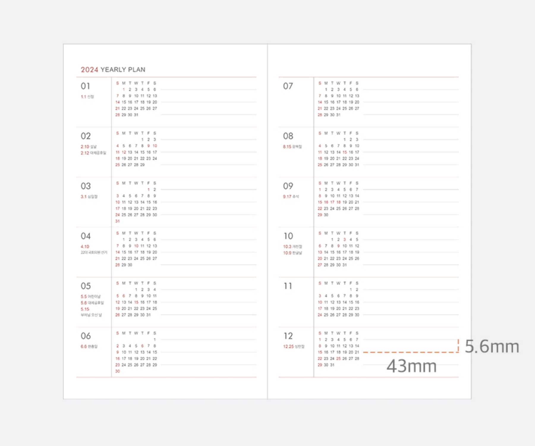 MochiThings: 2024 Prism Slim Monthly Planner