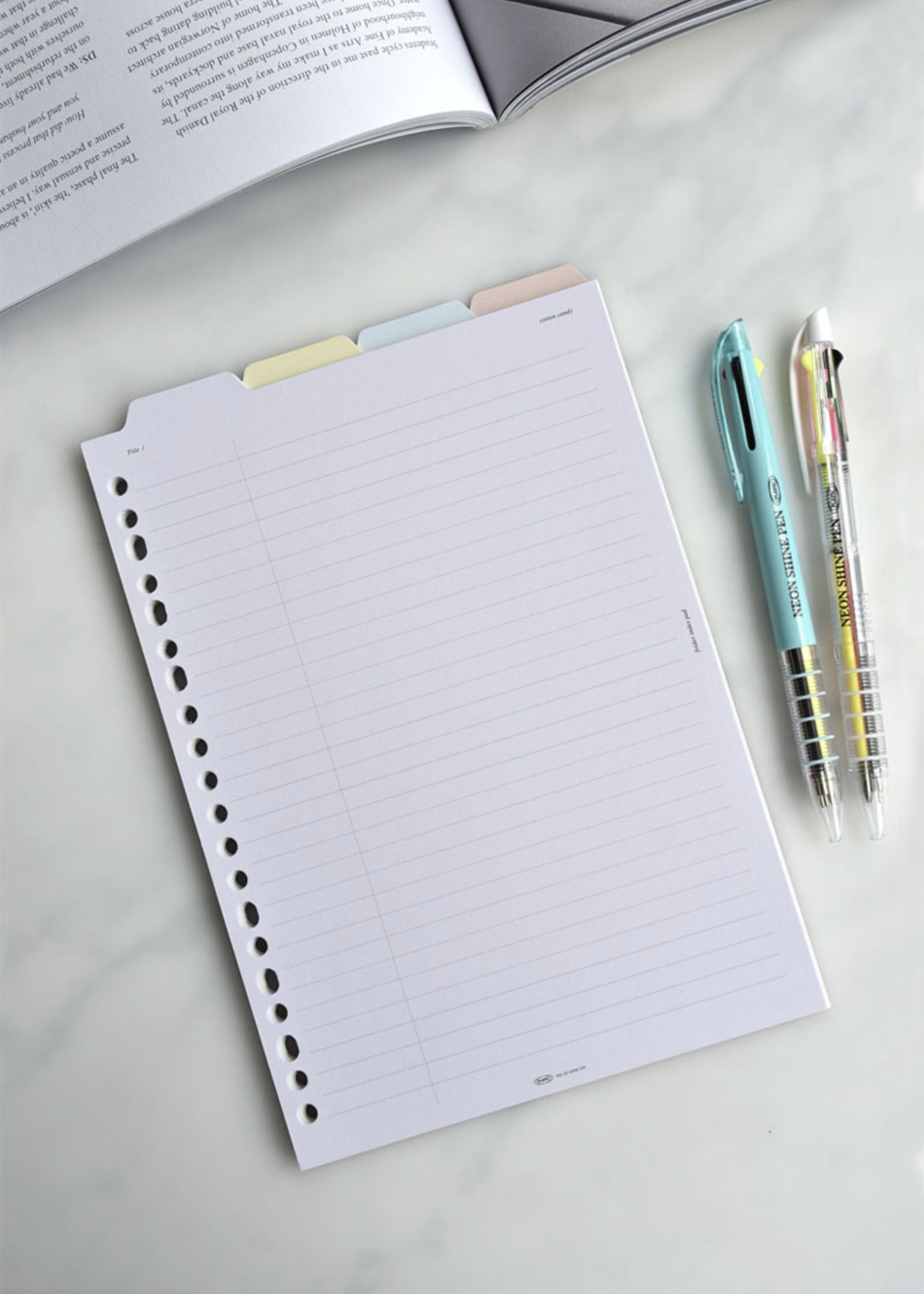 MochiThings: Folder Index 6 Ring & 20 Ring A5 Note Refill Set