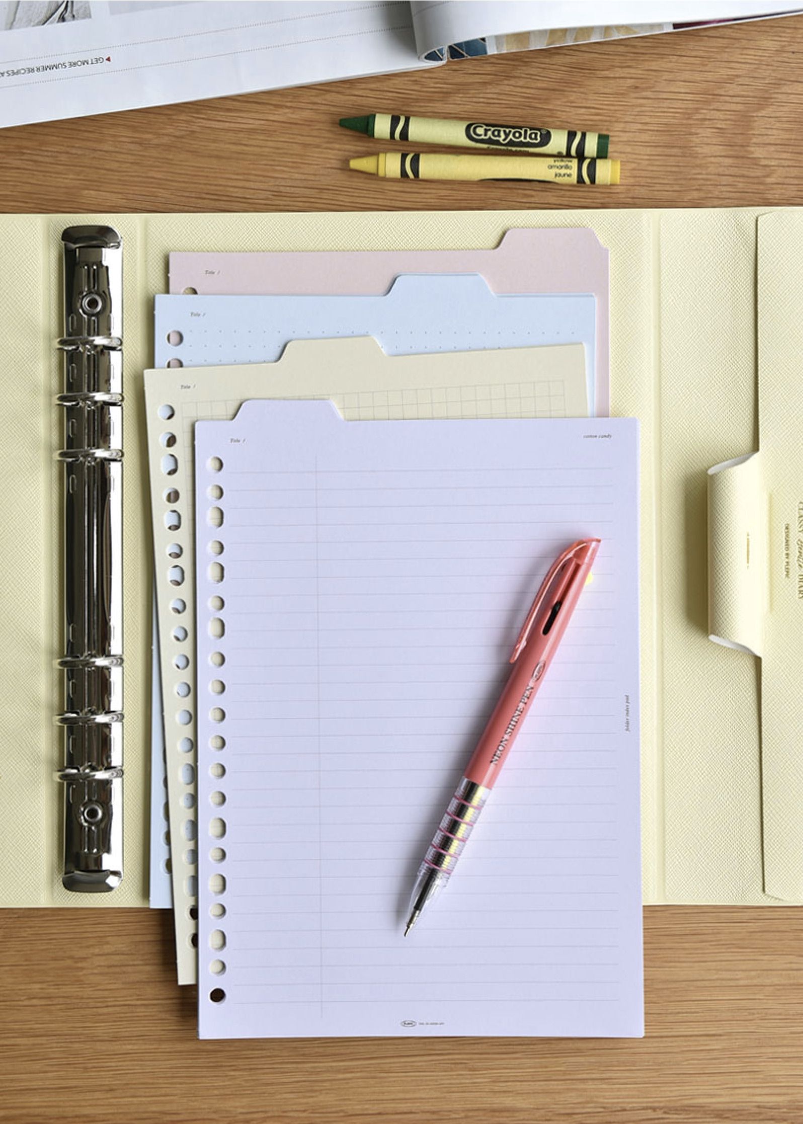 MochiThings: Folder Index 6 Ring & 20 Ring A5 Note Refill Set