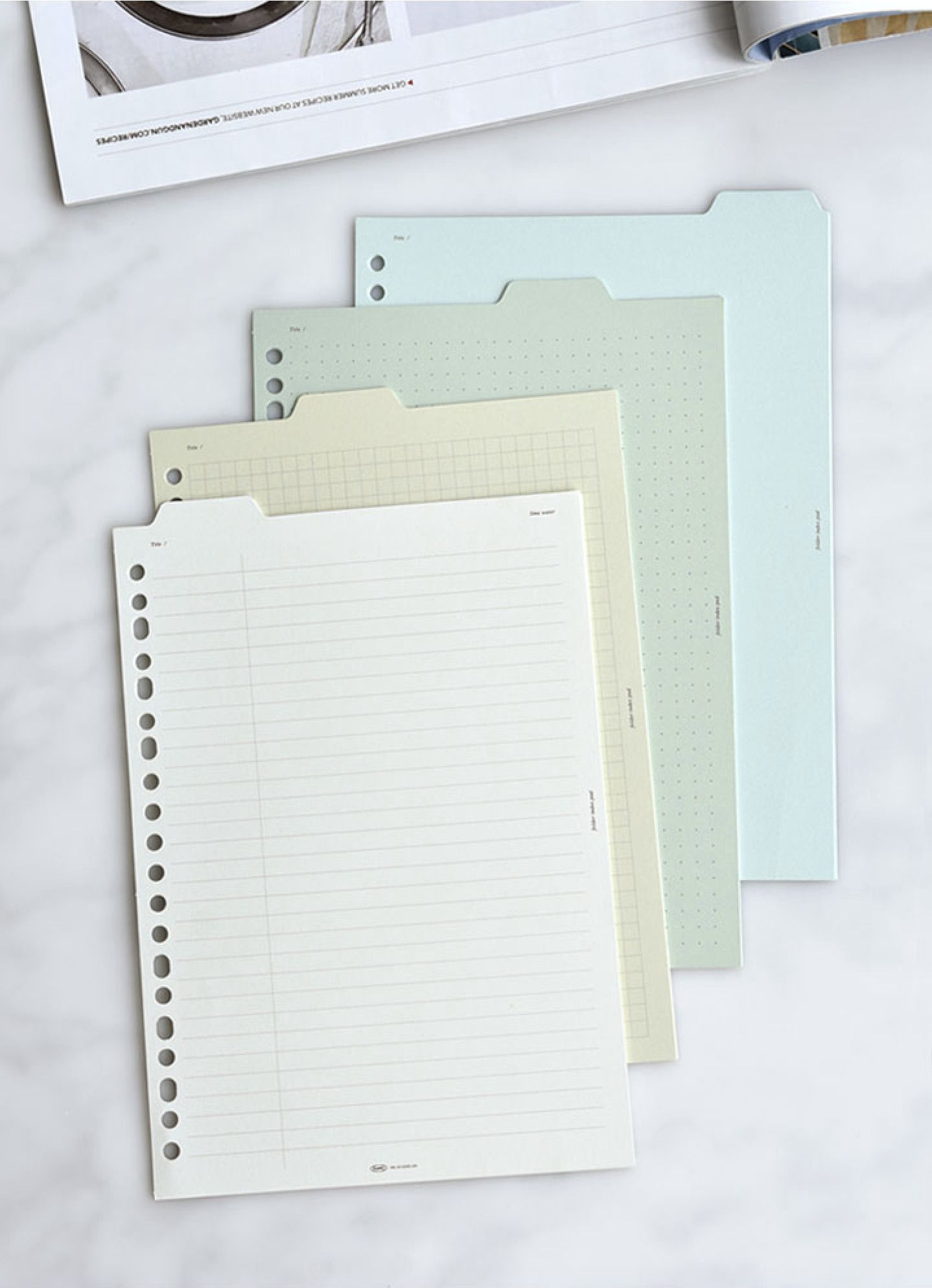 MochiThings: Folder Index 6 Ring & 20 Ring A5 Note Refill Set