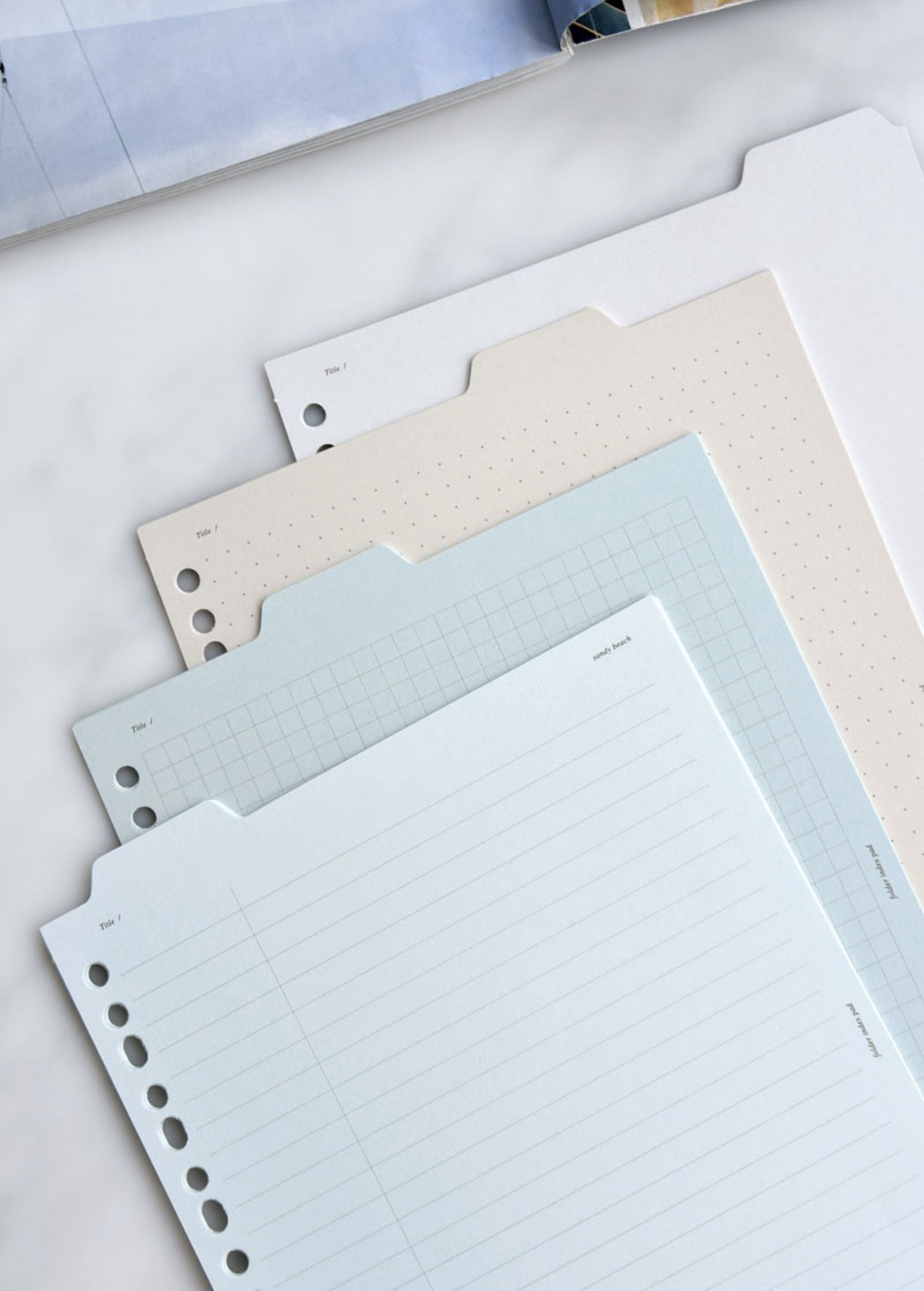 MochiThings: Folder Index 6 Ring & 20 Ring A5 Note Refill Set