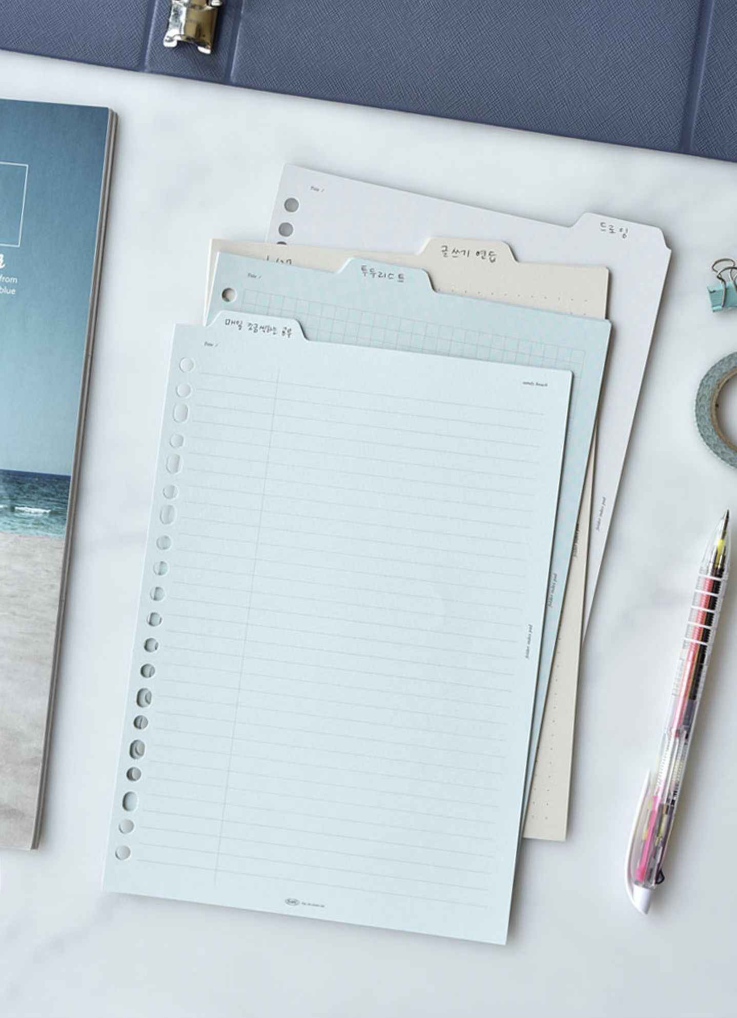 MochiThings: Folder Index 6 Ring & 20 Ring A5 Note Refill Set