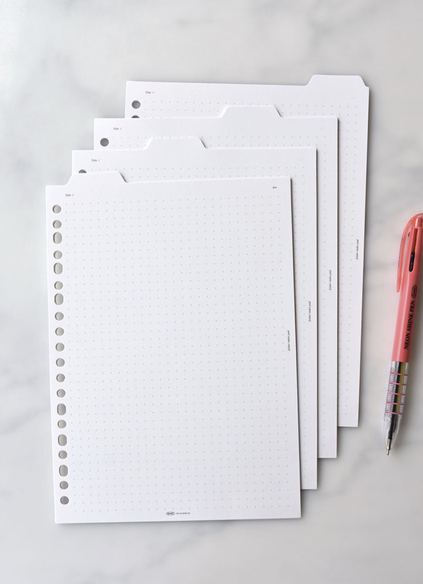 MochiThings: Folder Index 6 Ring & 20 Ring A5 Note Refill Set