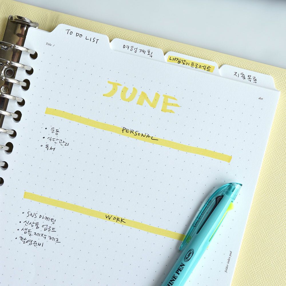 MochiThings: Folder Index 6 Ring & 20 Ring A5 Note Refill Set