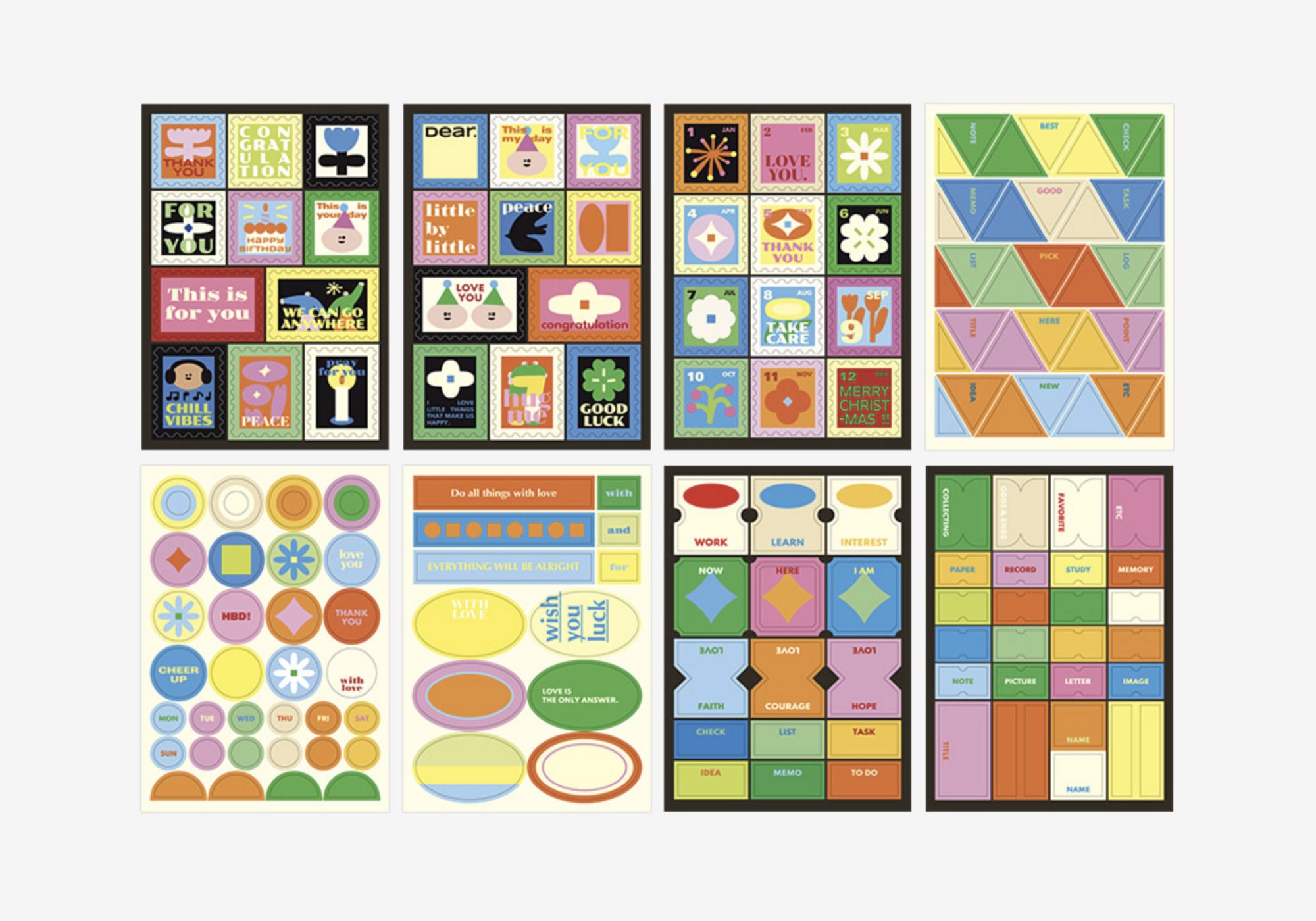 MochiThings: 8pcs Little Things Label Sticker Set