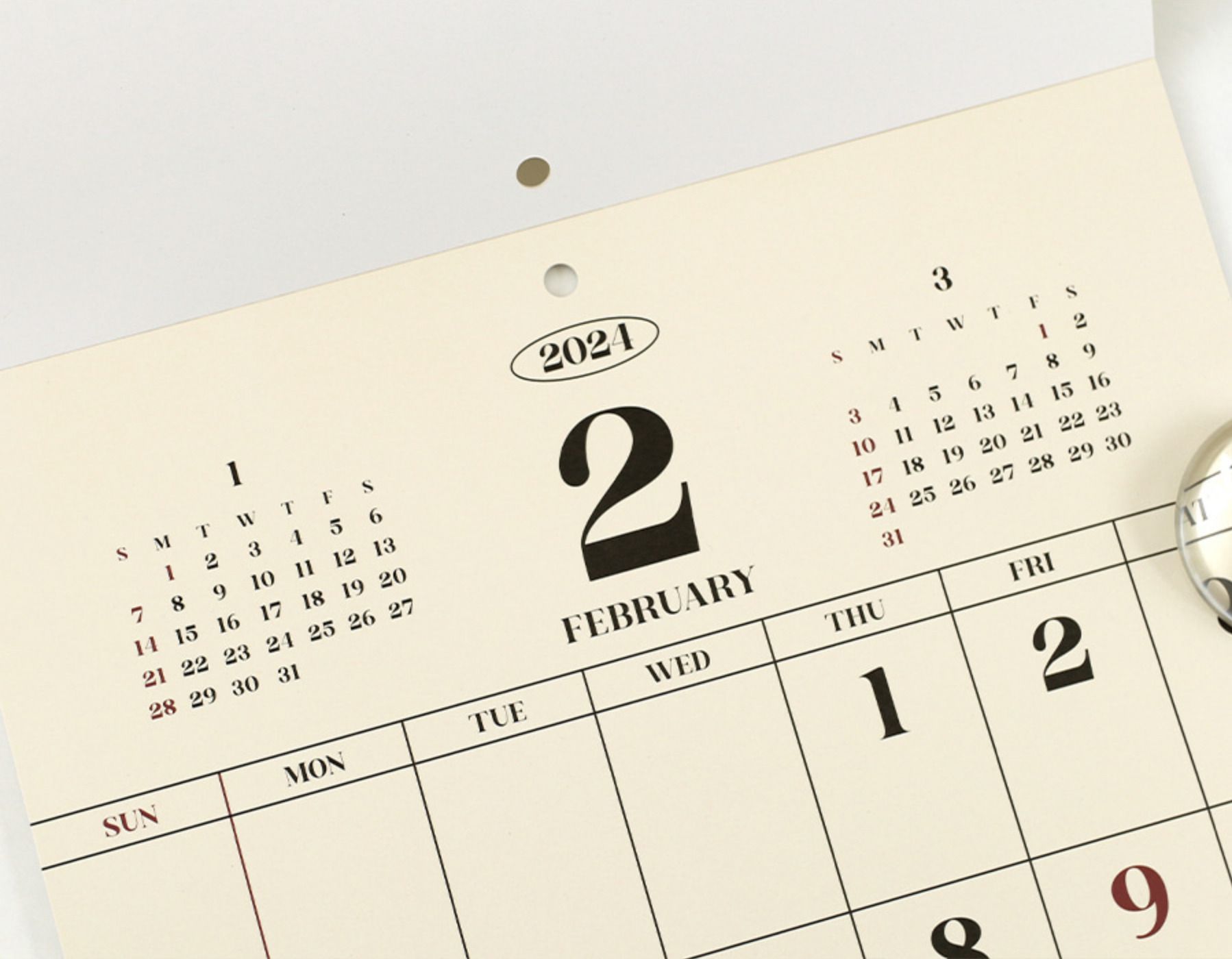 MochiThings: 2024 XL Retro Wall Calendar