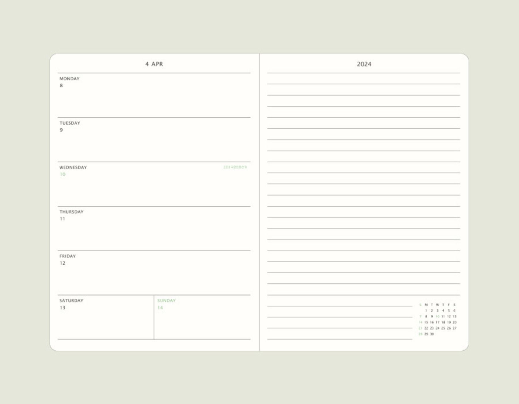MochiThings: 2024 Plan Book A5 Weekly Planner