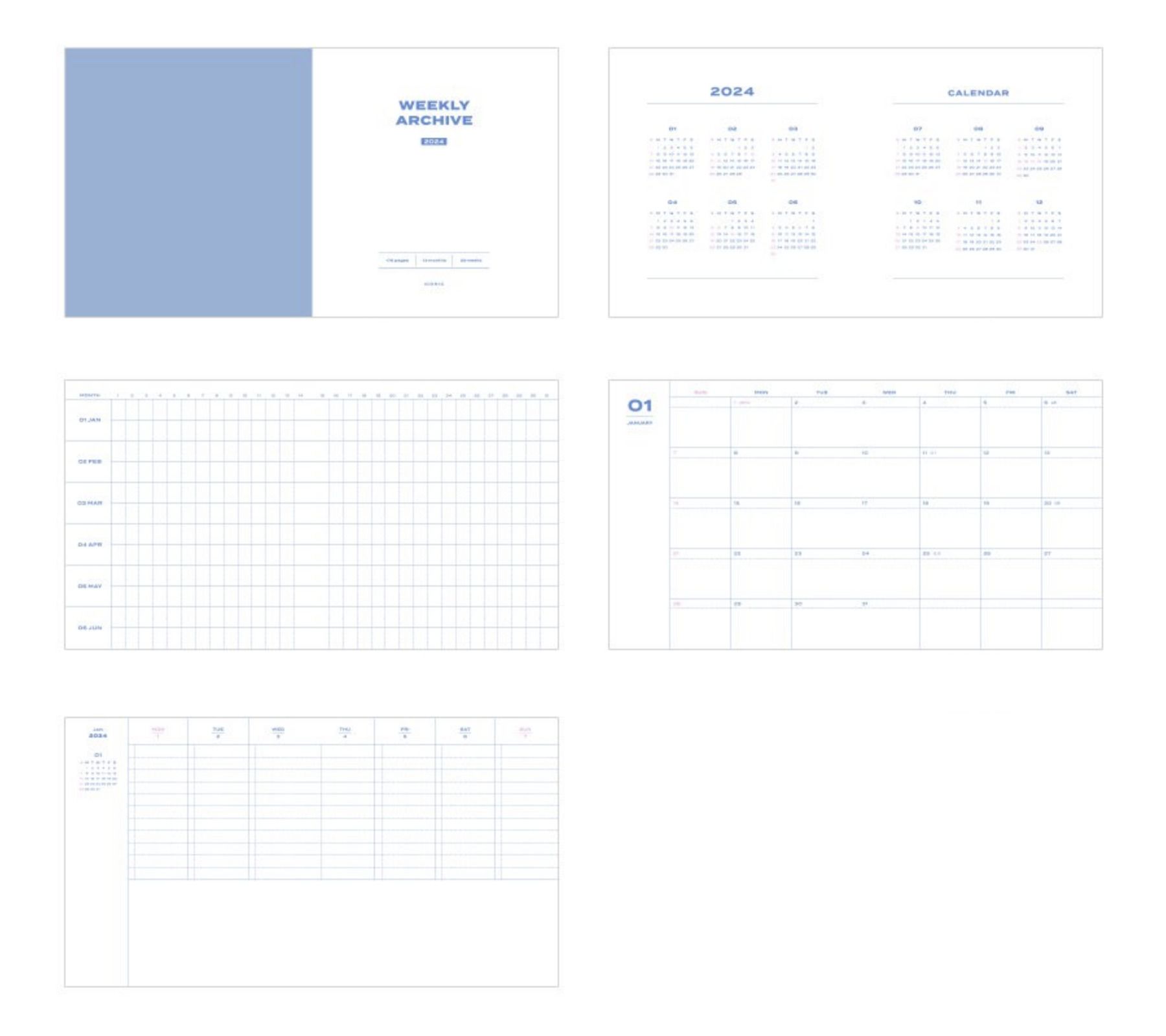 MochiThings: 2024 Weekly Archive Square Planner