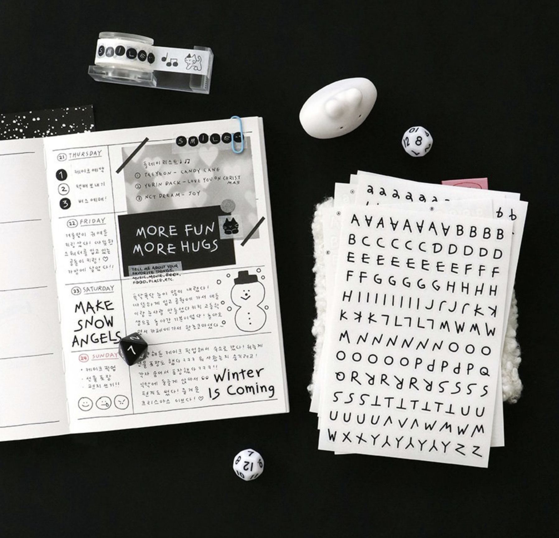 MochiThings: 6pcs Doodle Alphabet Sticker Set