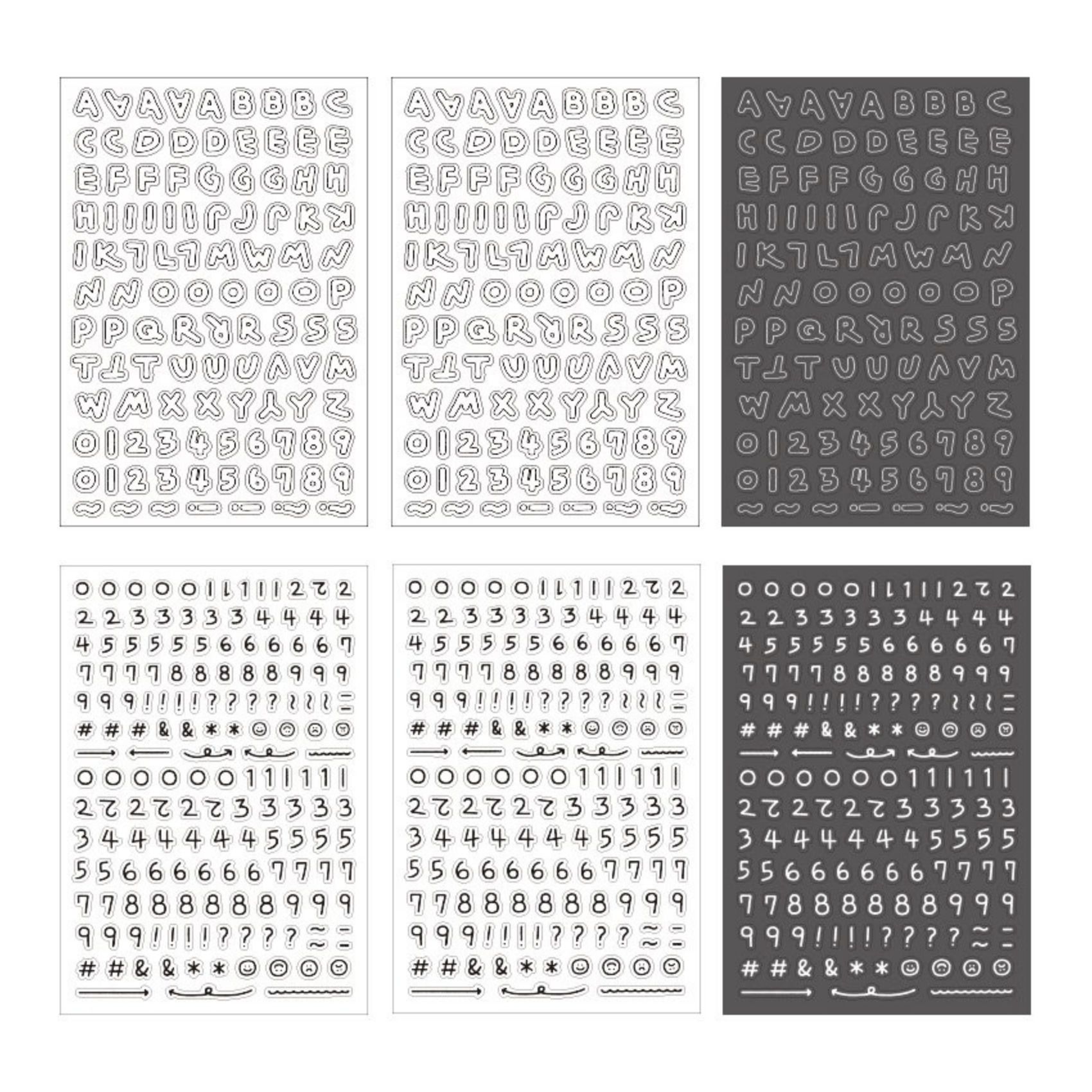MochiThings: 6pcs Fluffy Alphabet Sticker Set