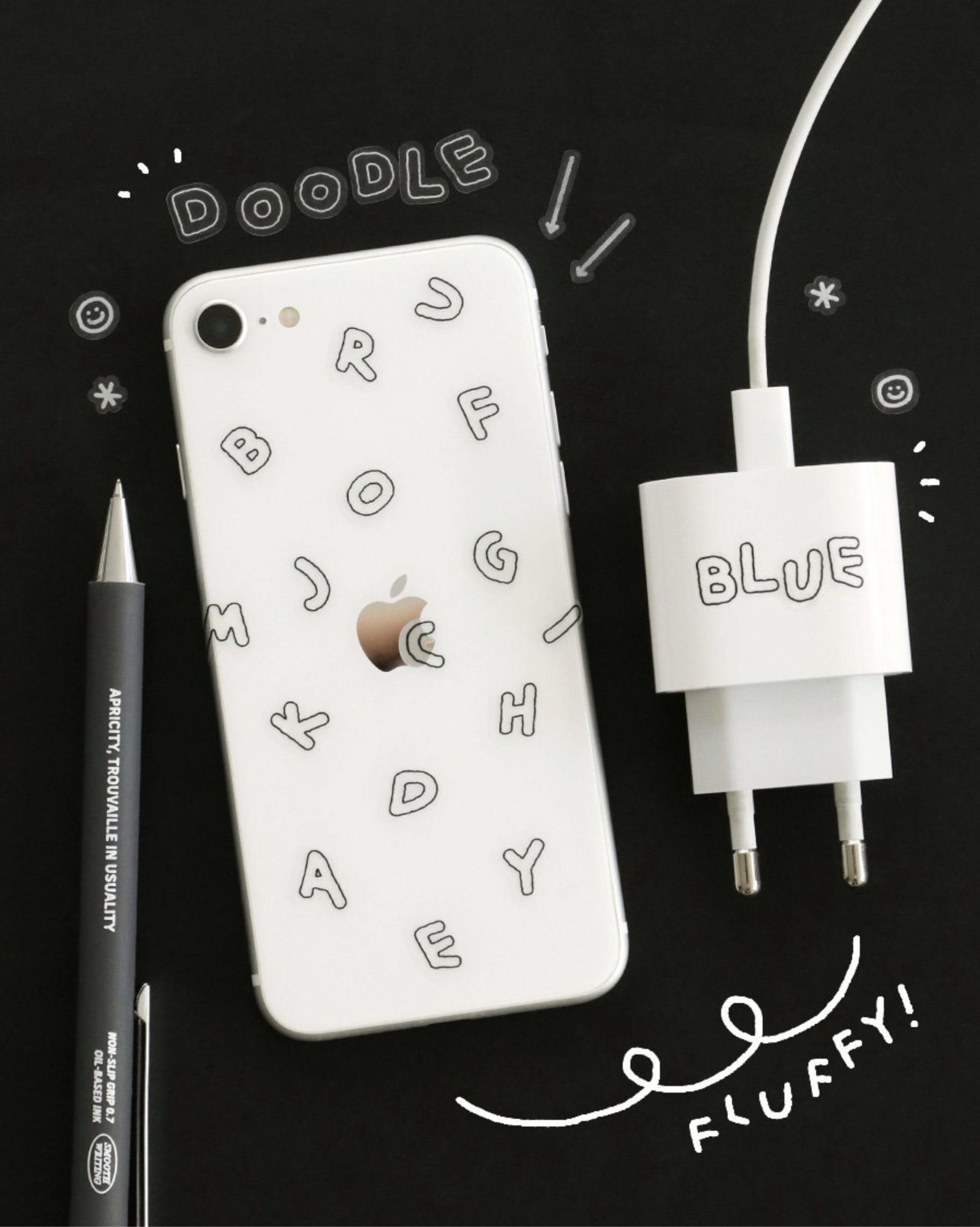 MochiThings: 6pcs Fluffy Alphabet Sticker Set