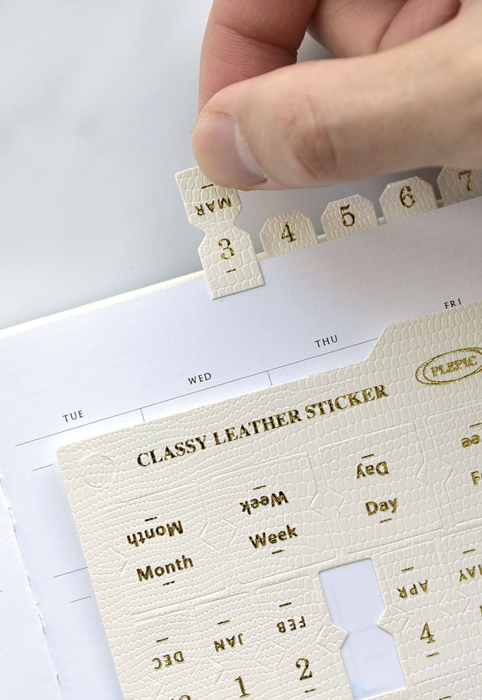 MochiThings: Classy Textured Leather Index Sticker