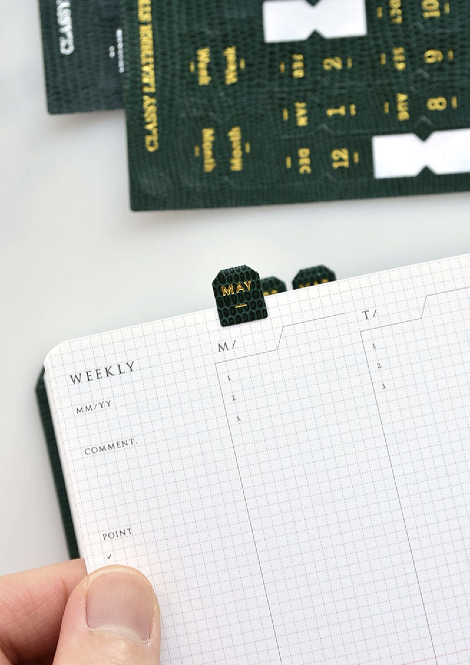 MochiThings: Classy Textured Leather Index Sticker