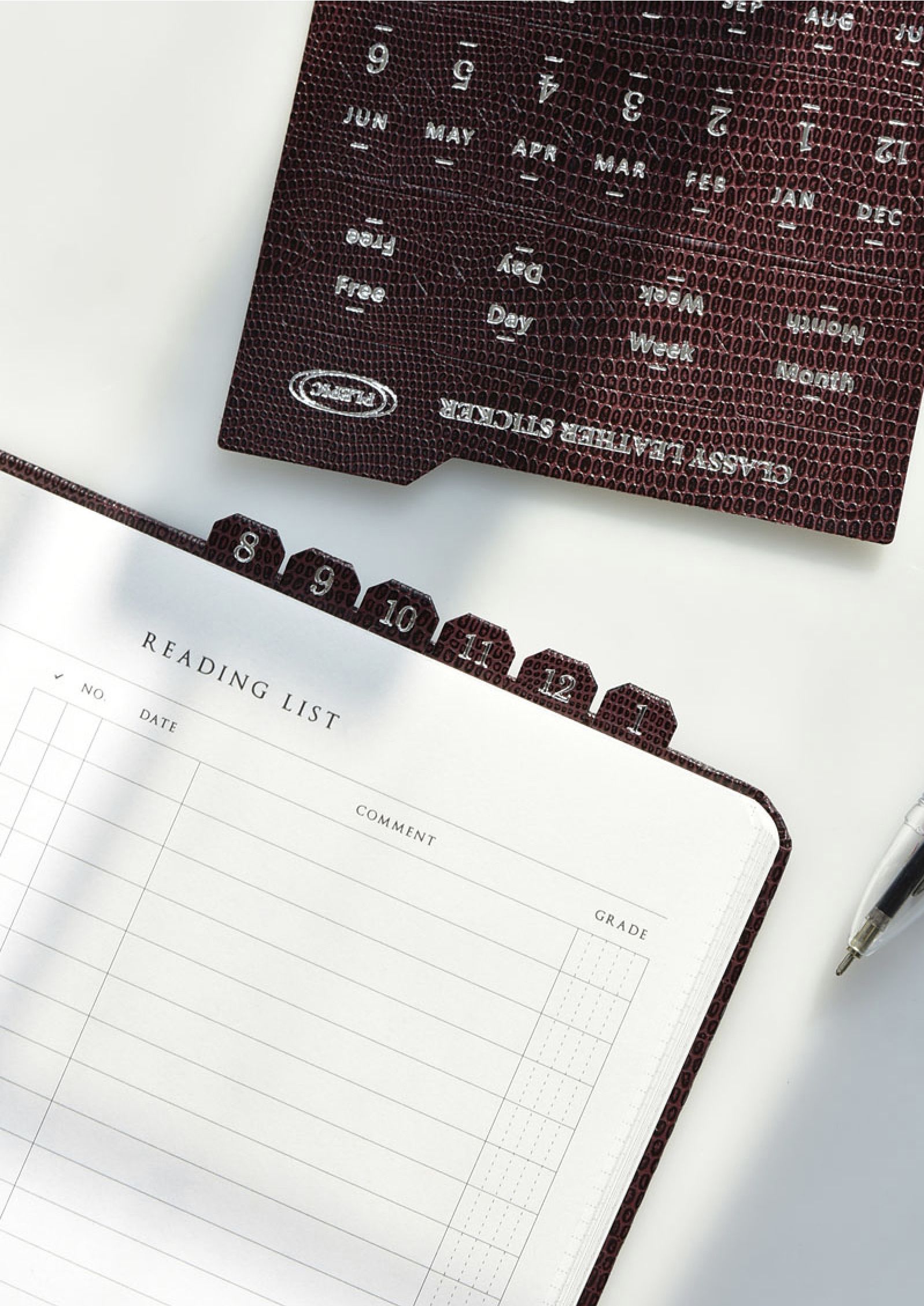 MochiThings: Classy Textured Leather Index Sticker