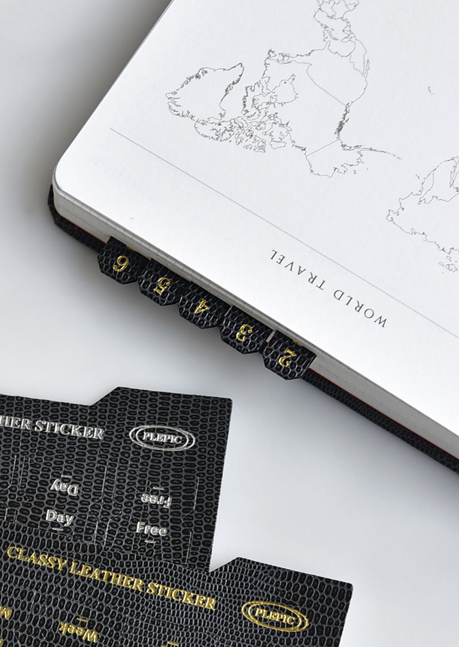 MochiThings: Classy Textured Leather Index Sticker