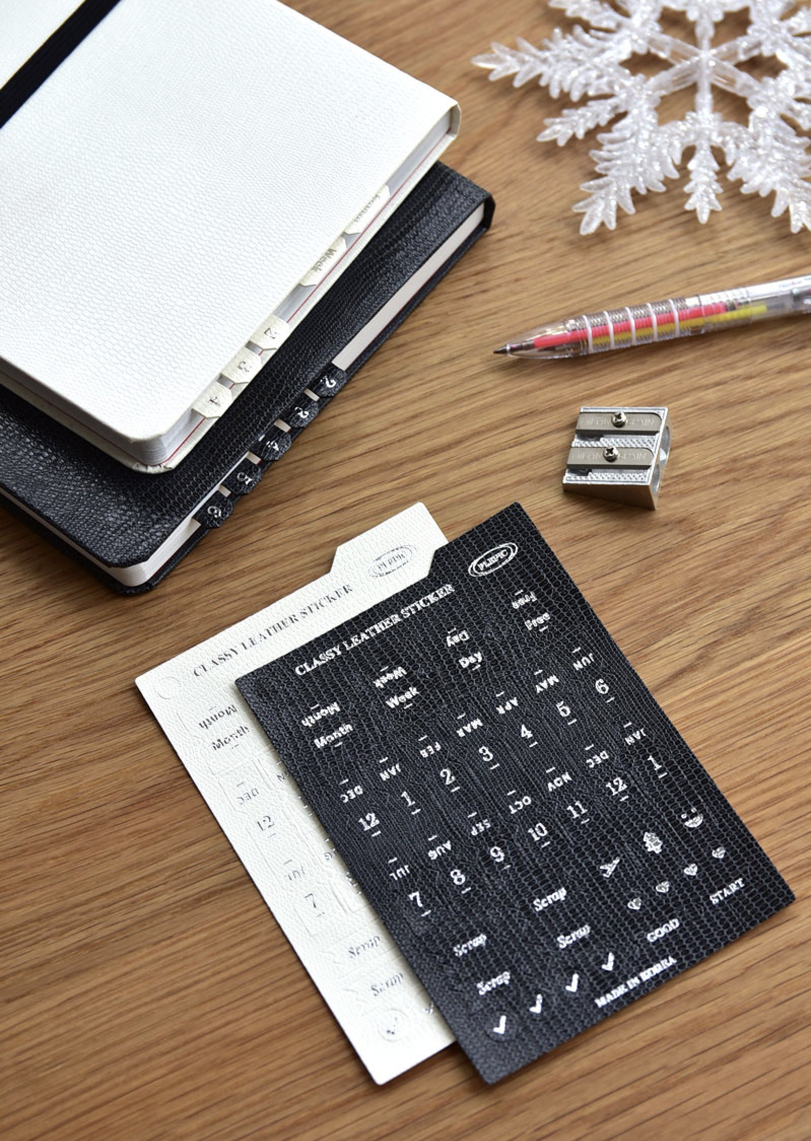 MochiThings: Classy Textured Leather Index Sticker