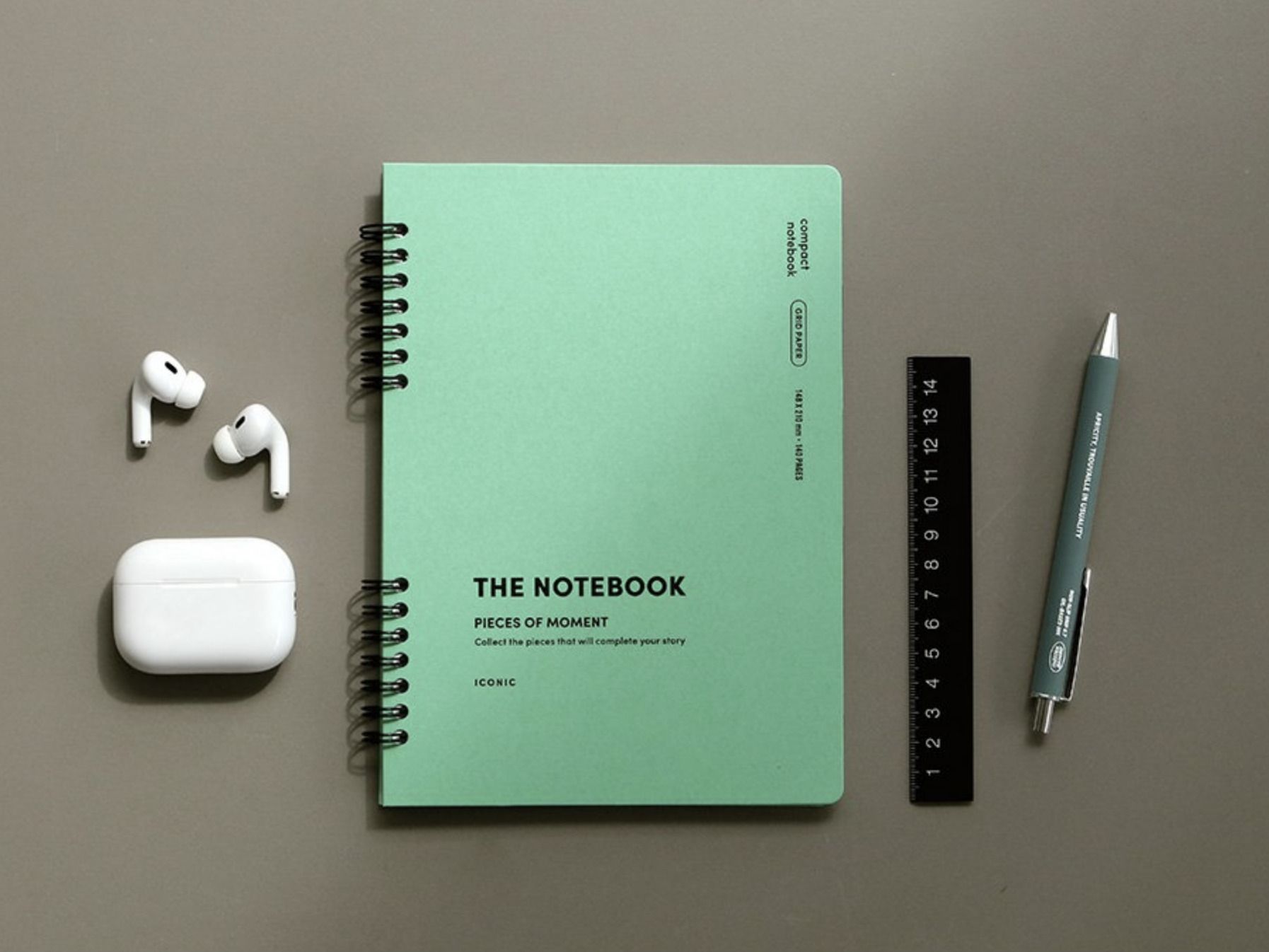 MochiThings: Compact A5 Hardcover Grid Notebook