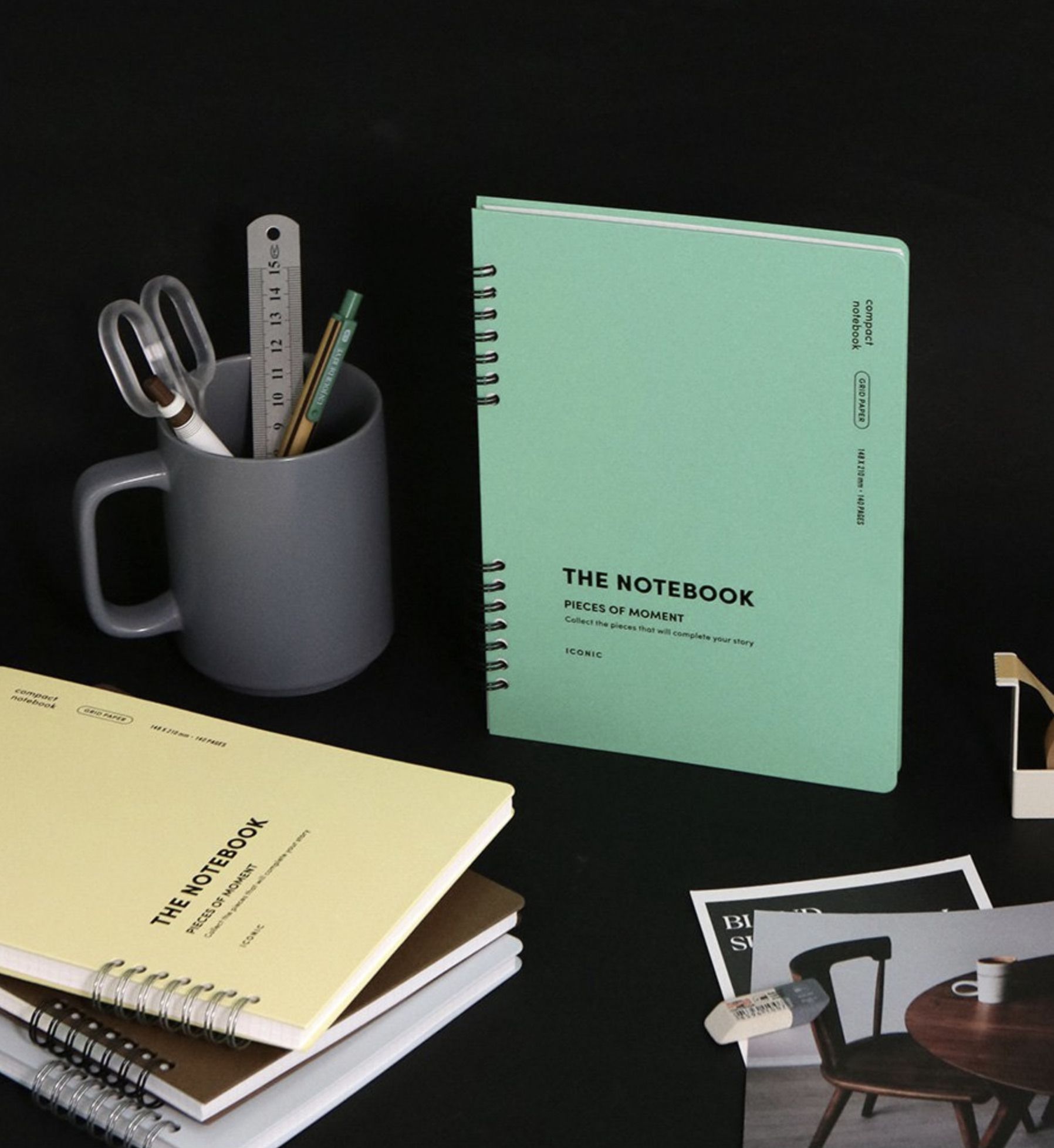 MochiThings: Compact A5 Hardcover Grid Notebook