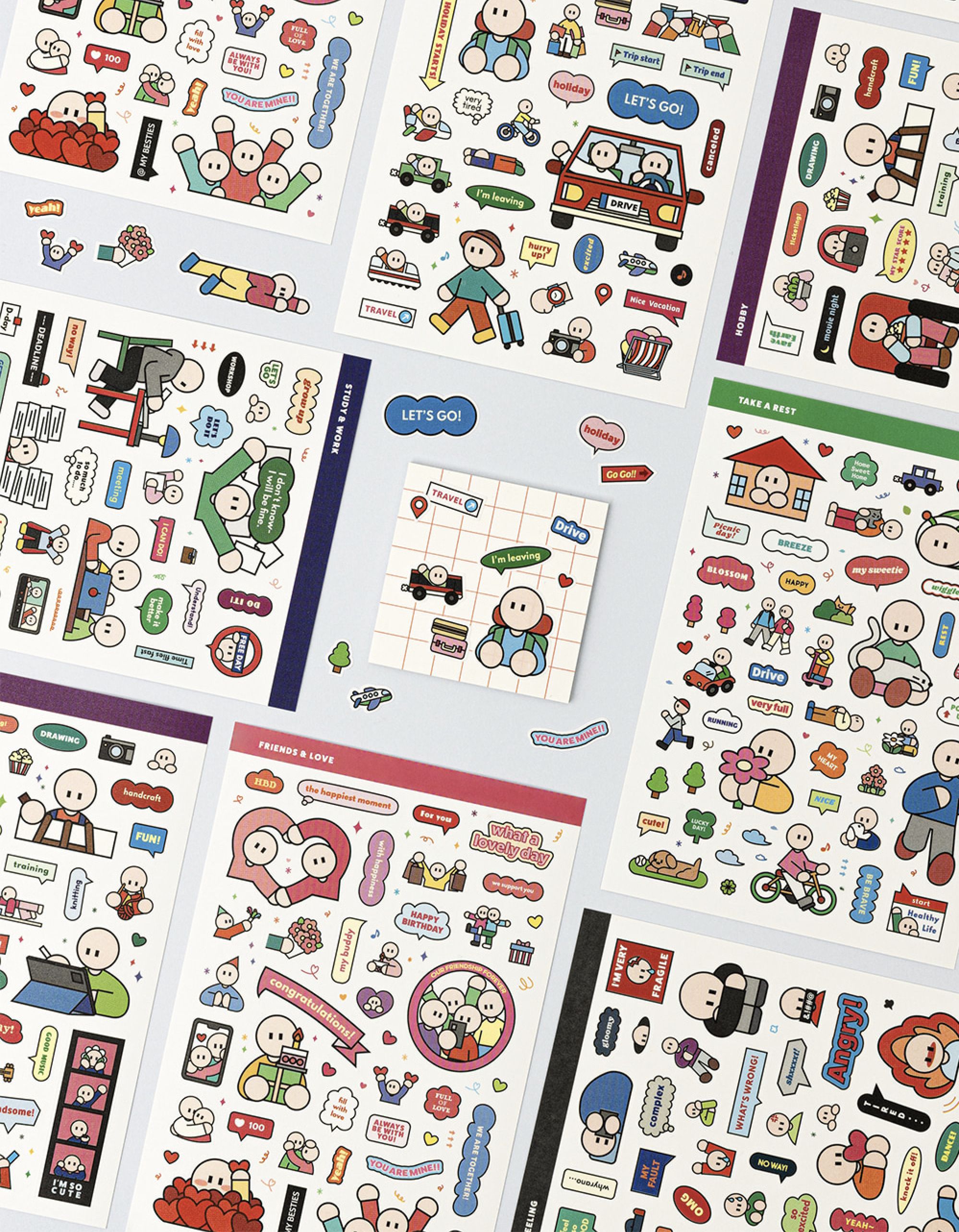 MochiThings: 6pcs Daily Point Removable Sticker Set