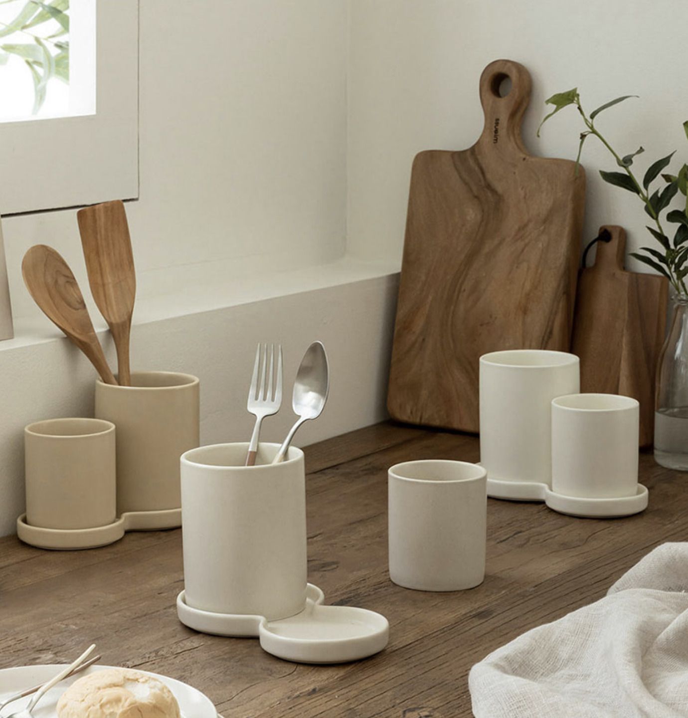 MochiThings: 3pcs Basic Ceramic Utensil Holder Set