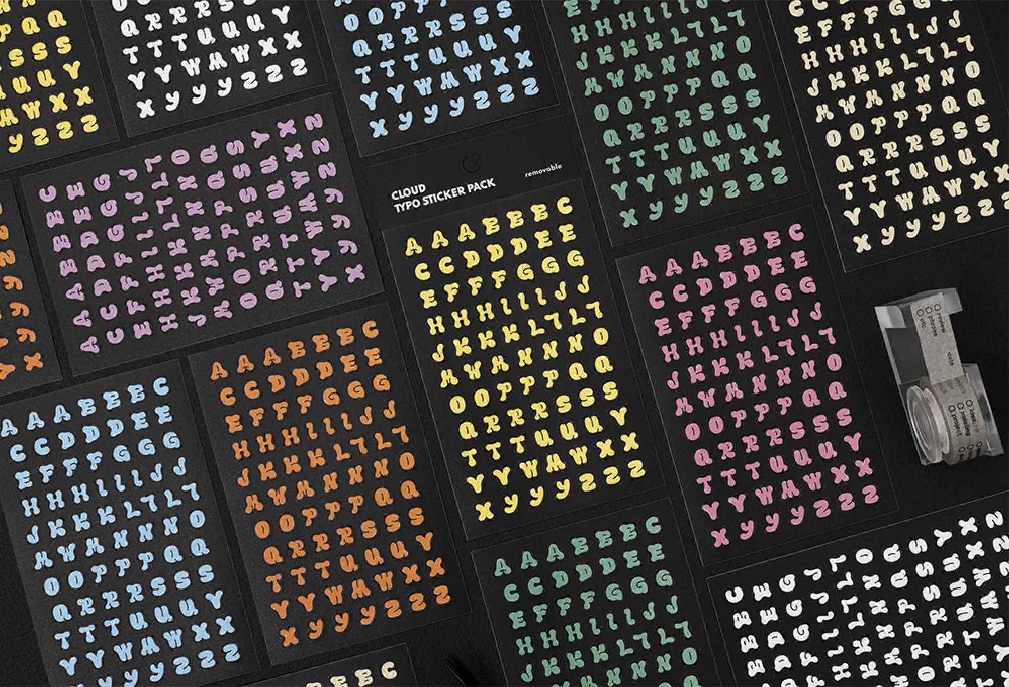 MochiThings: 8pcs Cloud Alphabet Sticker Set